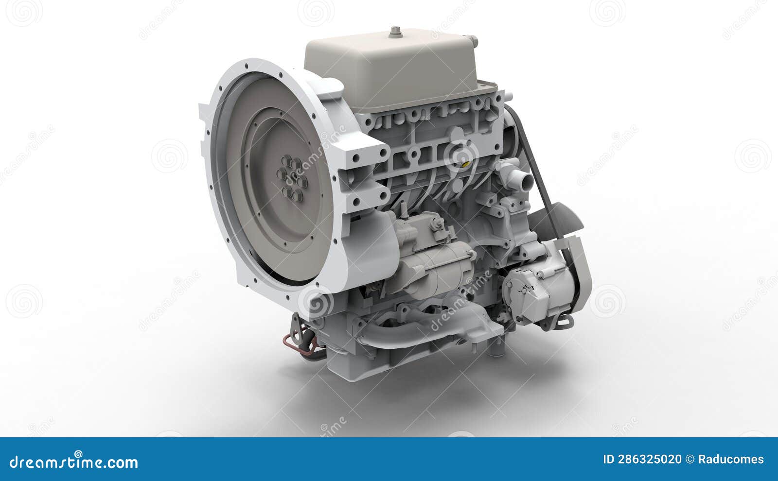 3D Render - Detailed Large Engine Stock Illustration - Illustration of ...