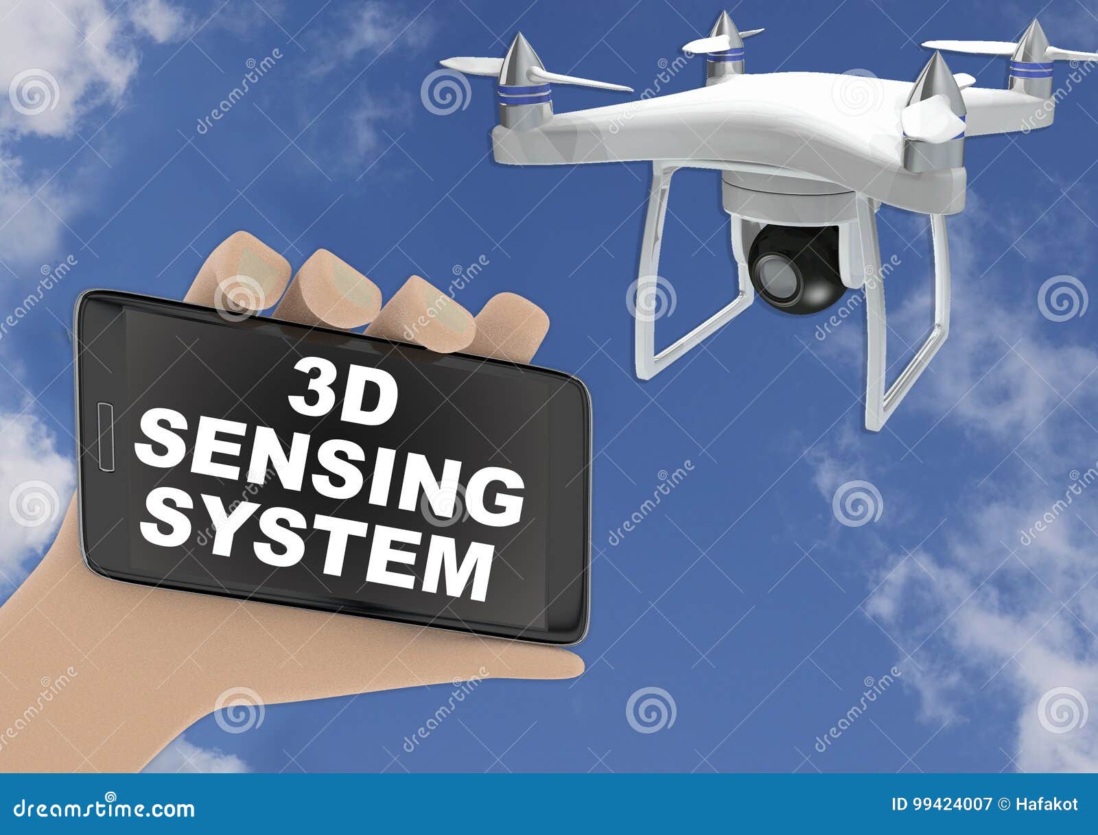 3D Render Illustration of Drone 3D Sensing System Concept Stock ...