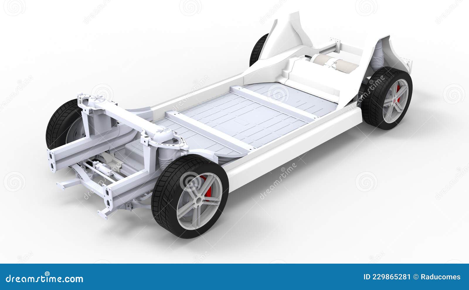 3D Rendering - Electric Car Under Carriage Chassis Stock Illustration ...