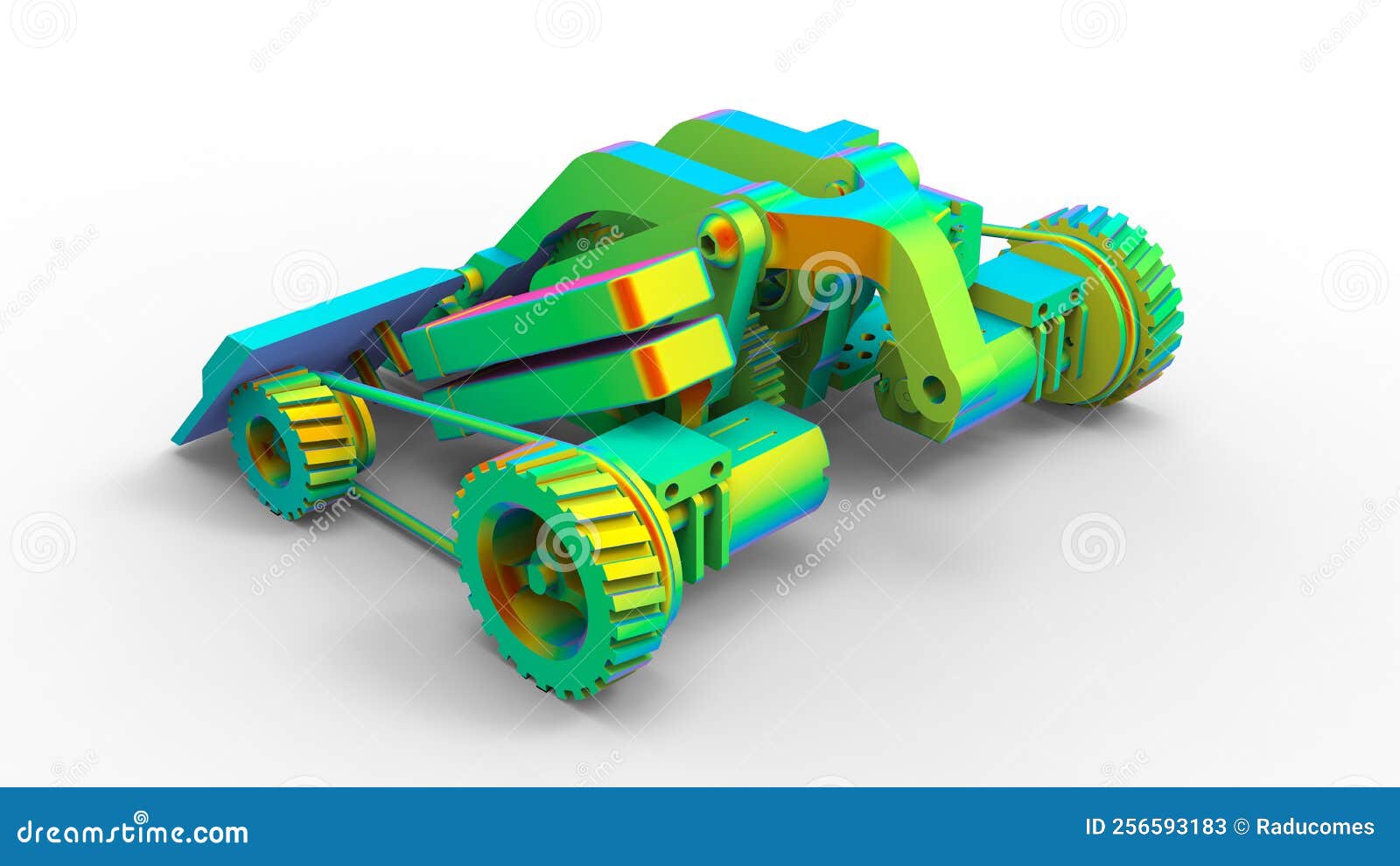 3D Rendering - FEA Analysis Of A Geared Vehicle Royalty-Free ... 3D Rendering - FEA Analysis Of A Geared Vehicle Royalty-Free ...