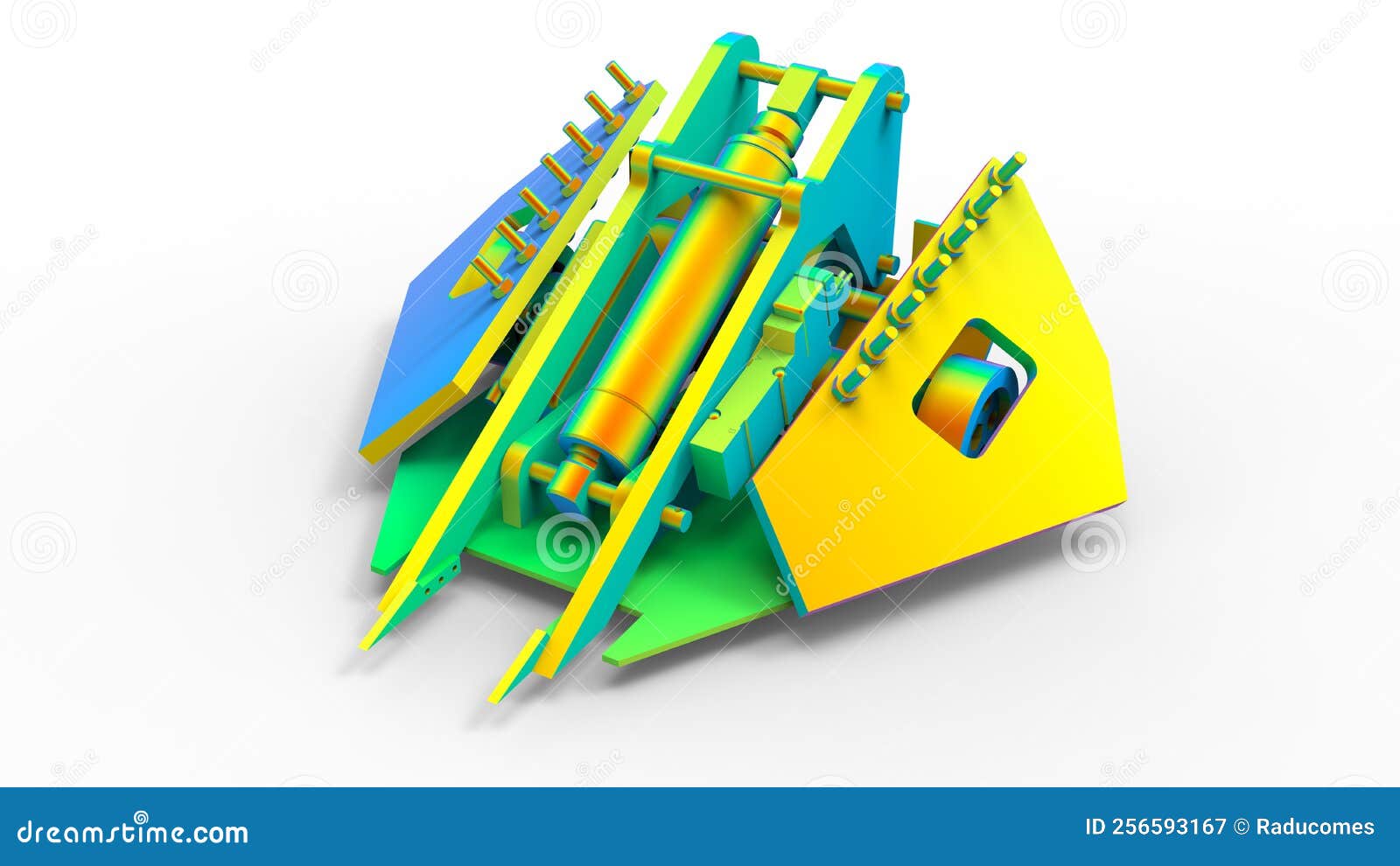 3D Rendering - FEA Analysis of a Robot on Wheels Stock Illustration ...