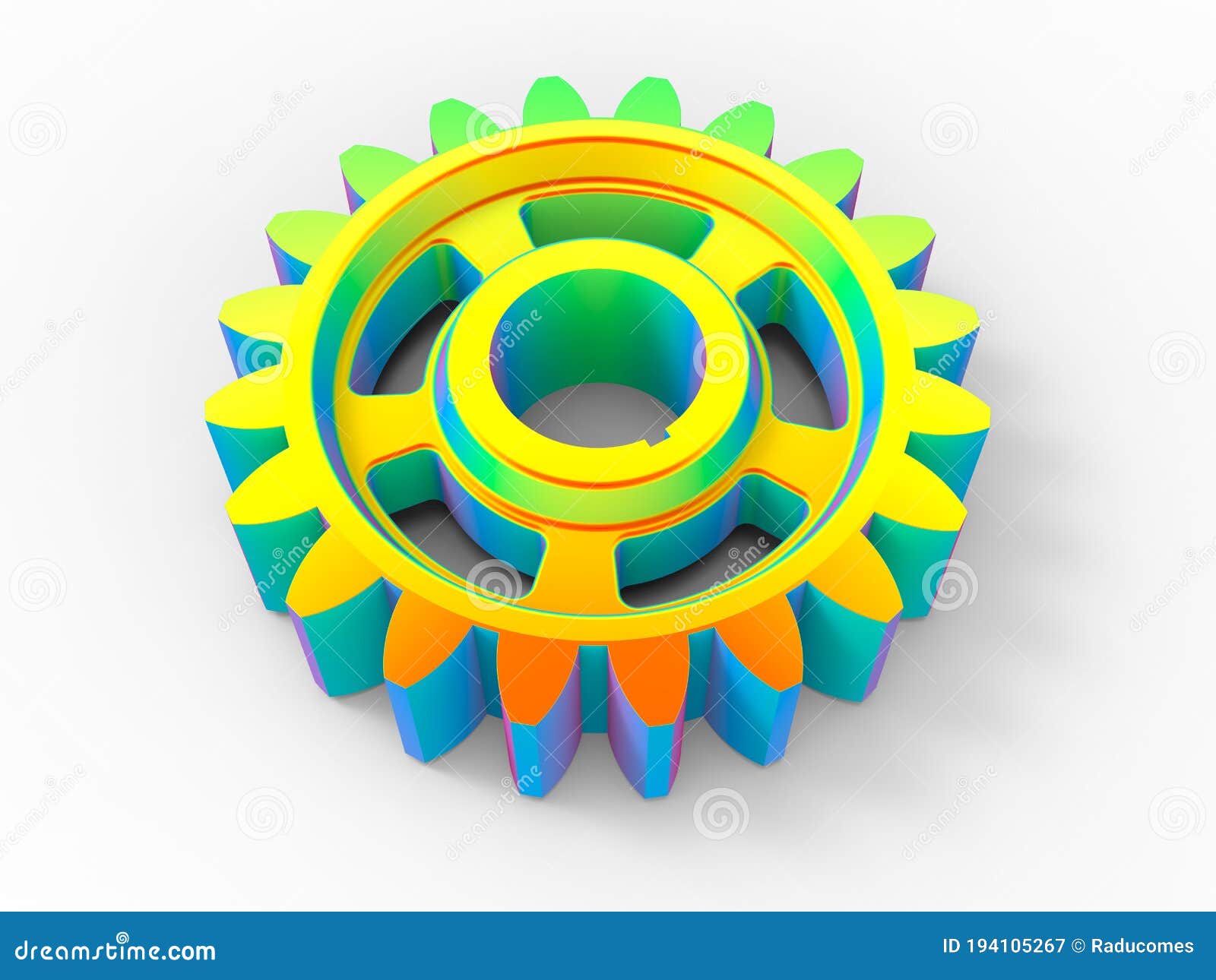 3D Render Illustration Of A FEA Gear Analysis Royalty-Free Cartoon ...