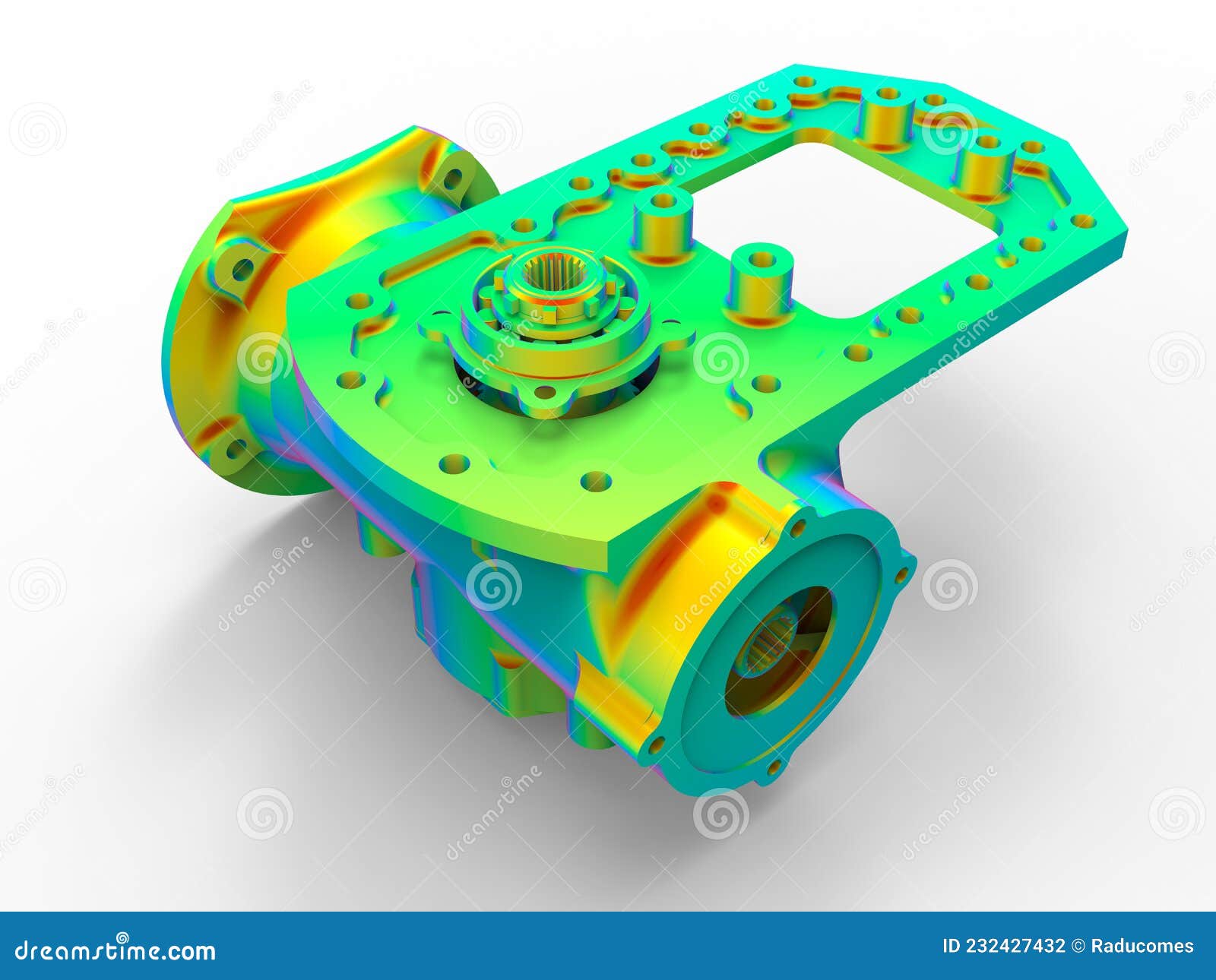3D Rendering - Mechanical Assembly FEA Stock Illustration ...