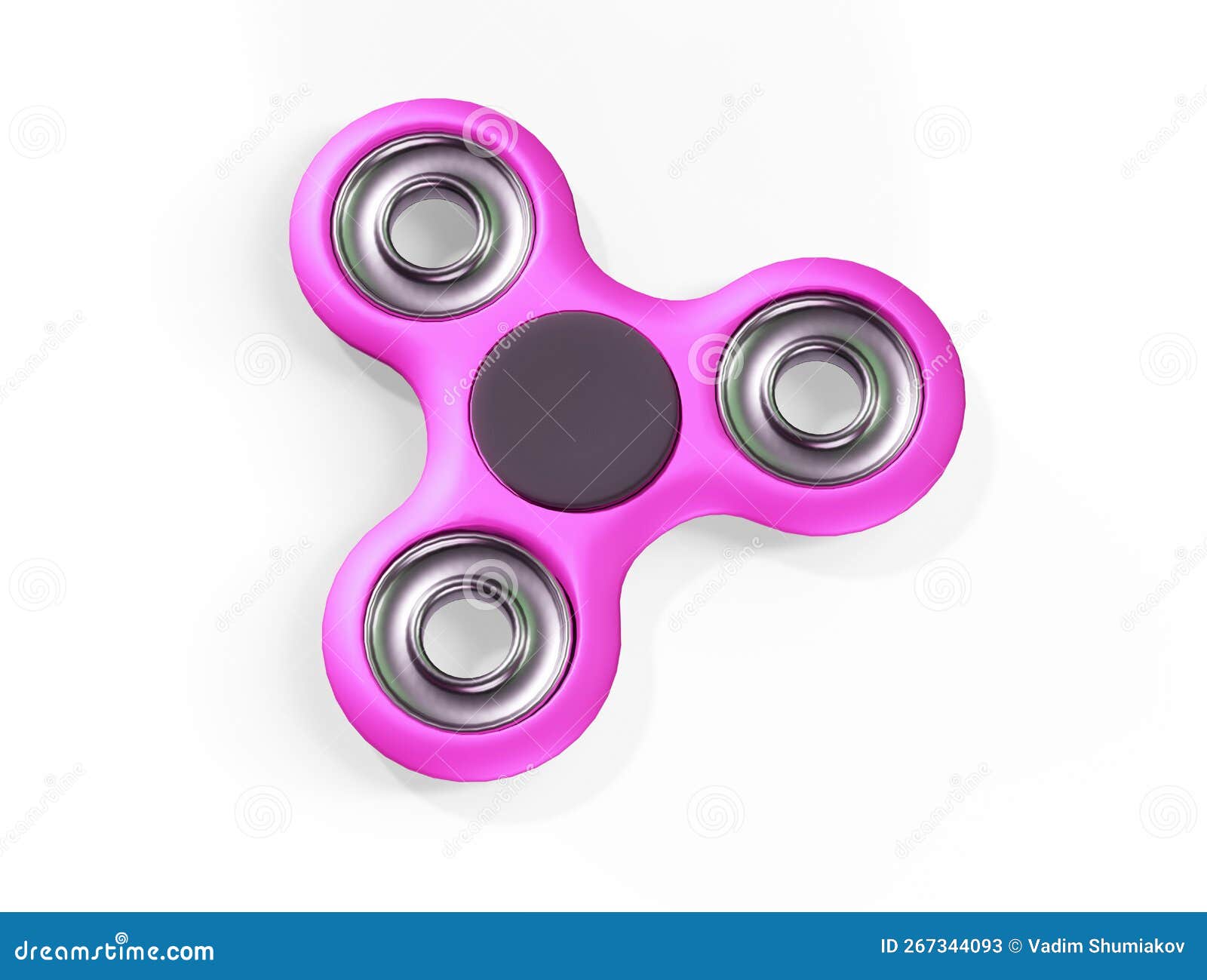 3D Render Illustration of Fidget Spinner Isolated on White Stock ...