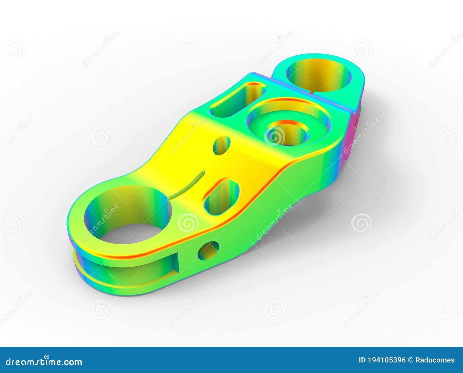 3D Rendering - Finite Element Analysis on a Mechanical Part Stock ...
