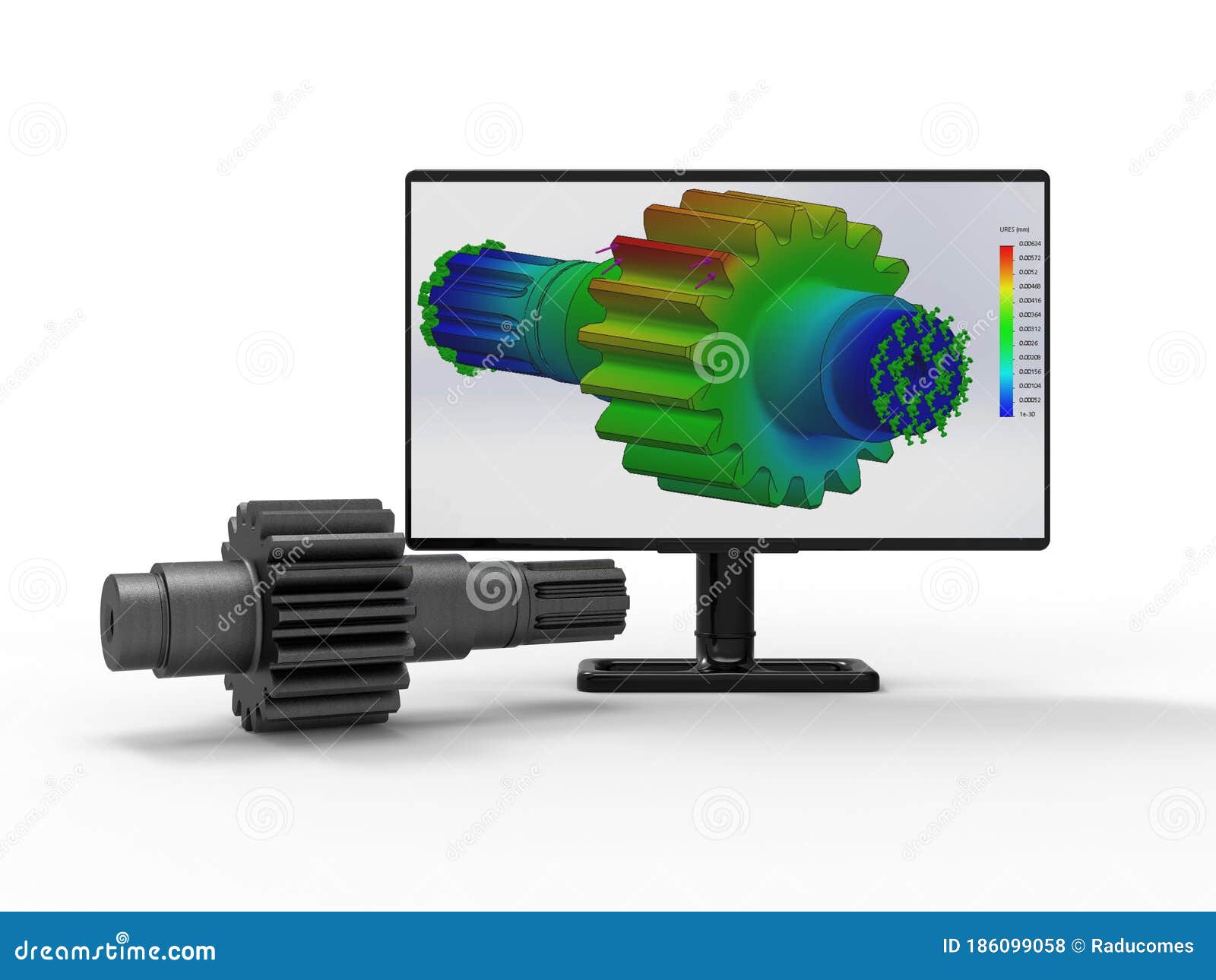 3D Rendering - Shaft Finite Element Analysis Simulation Stock ... 3D Rendering - Shaft Finite Element Analysis Simulation Stock ...