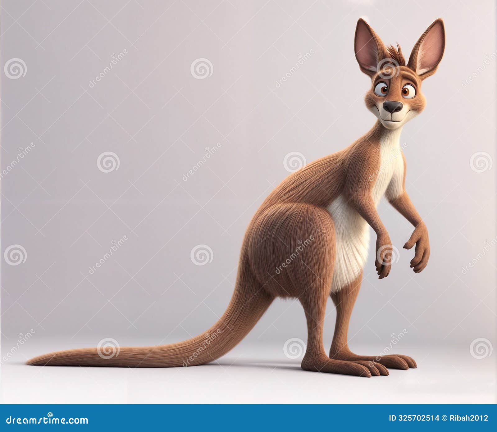 3d Illustration Render Of A Funny Cartoon Character Hilarious Kangaroo ...