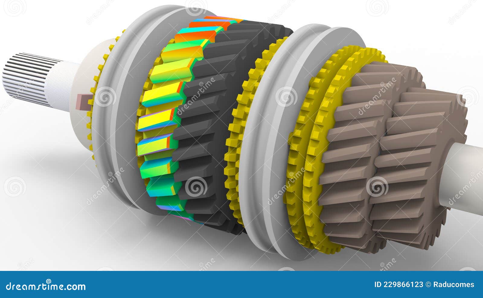 3D Rendering - Gear Clutch Assembly Stock Illustration - Illustration ...