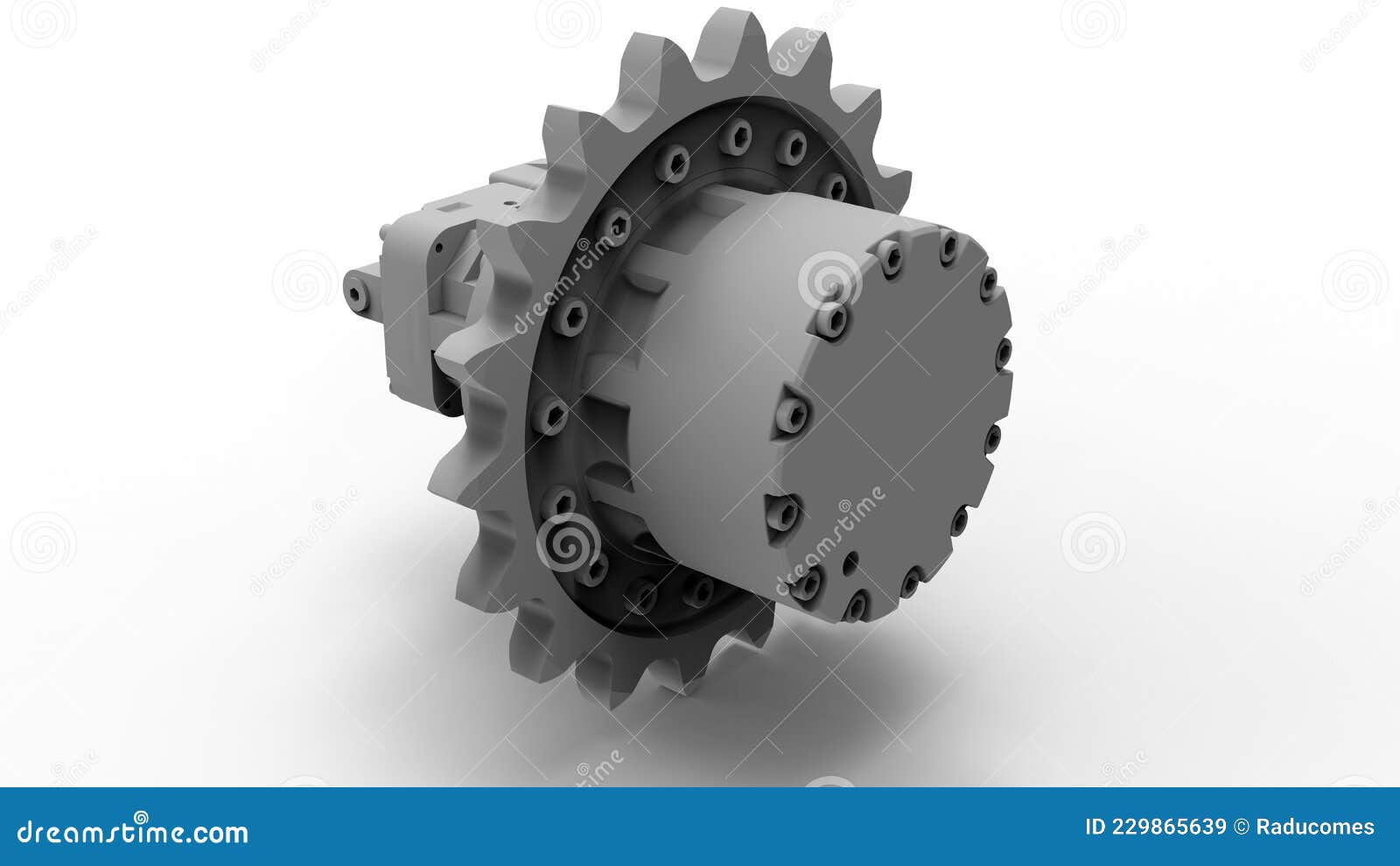 3D Rendering - Geared Assembly Stock Illustration - Illustration of ...