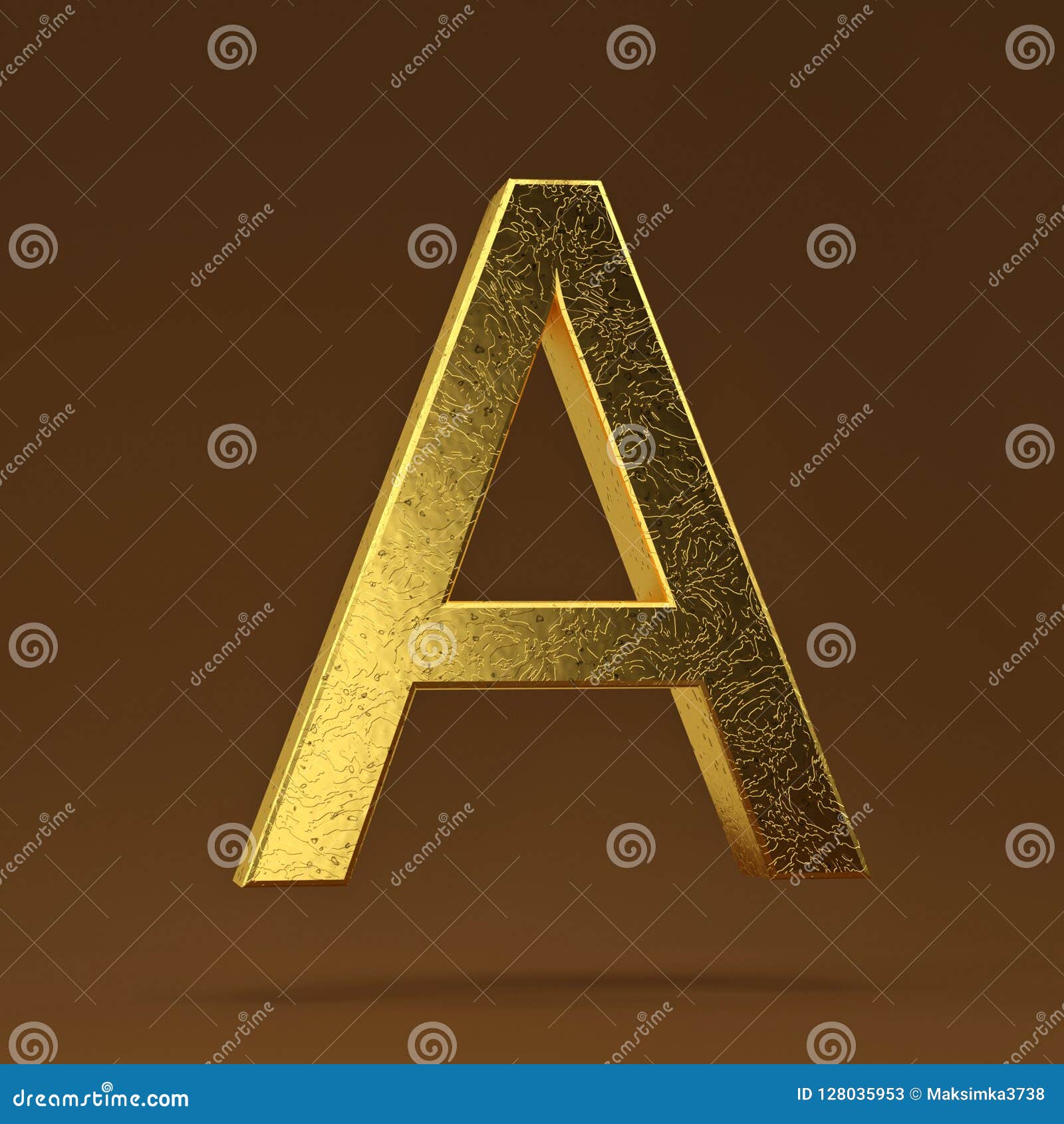 3D Render Illustration. Golden Capital Letter - a Stock Illustration ...
