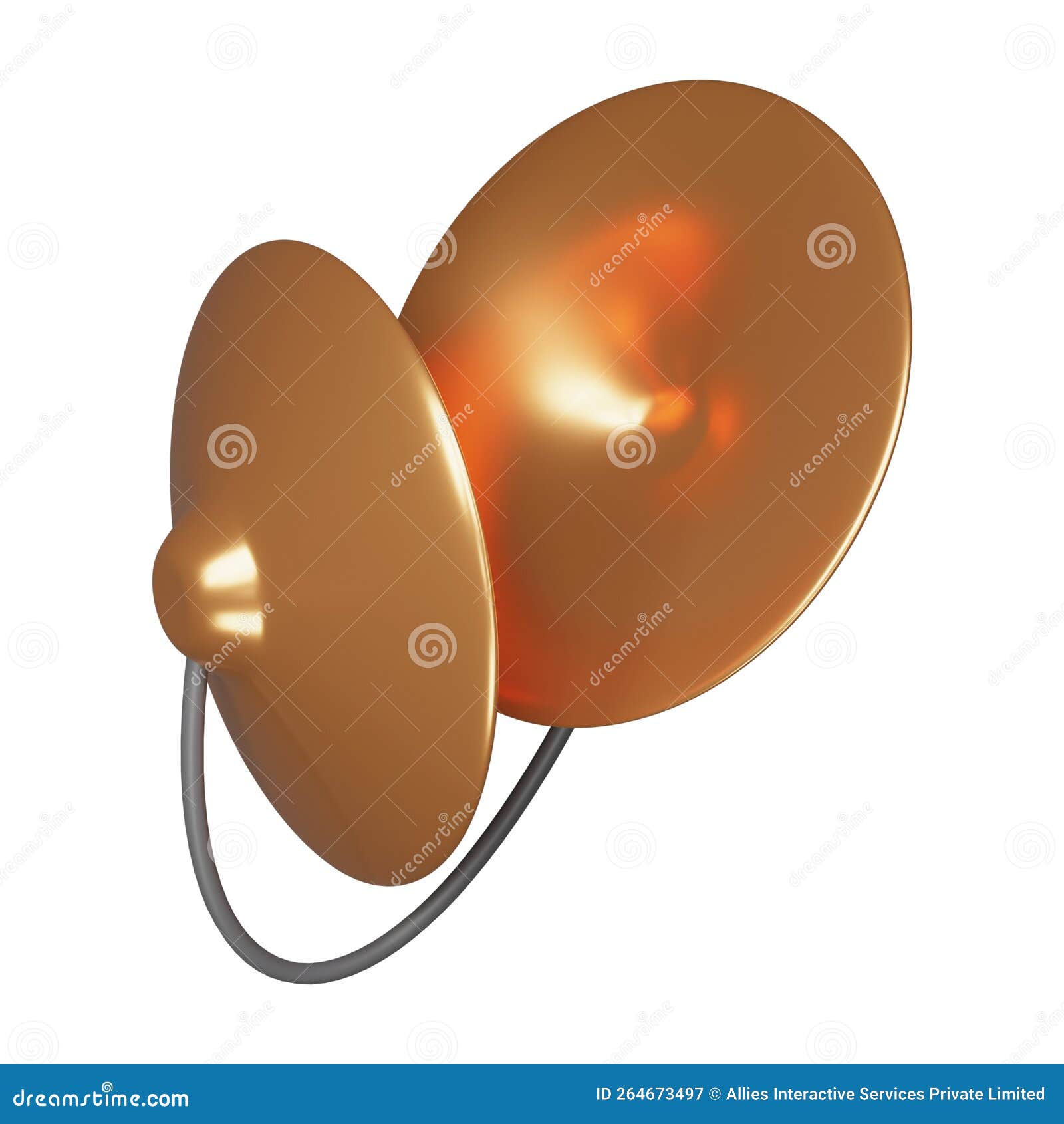 Traditional Cymbals Musical Instrument Horizontal Illustration. Royalty ...