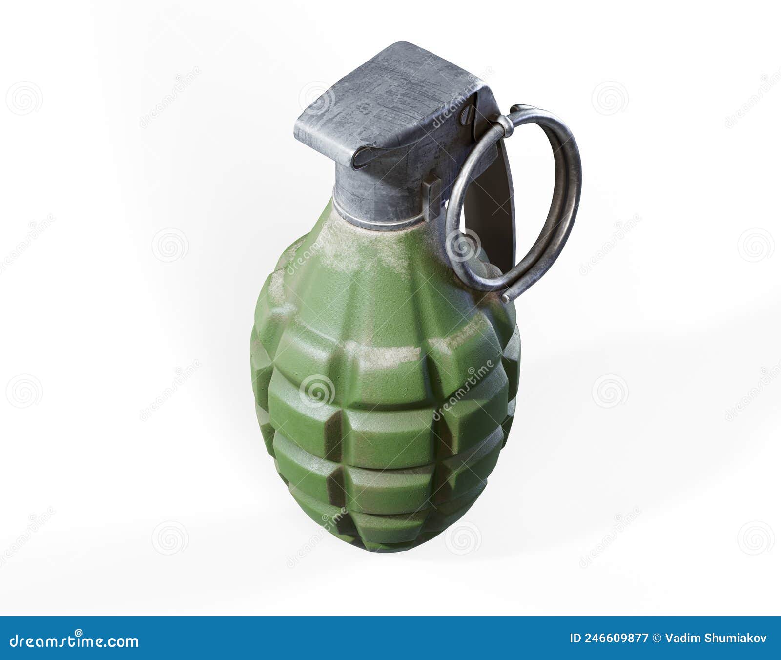 3d Render Illustration of a Grenade Isolated on White Background Stock ...