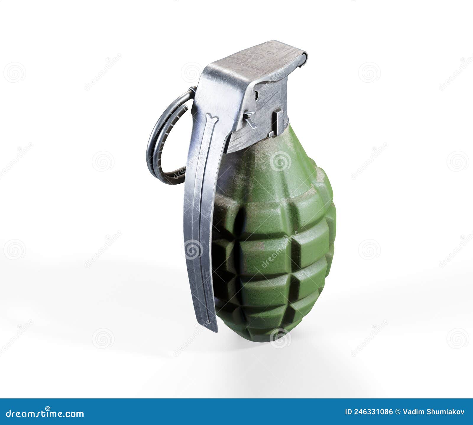 3d Render Illustration of a Grenade Isolated on White Background Stock ...