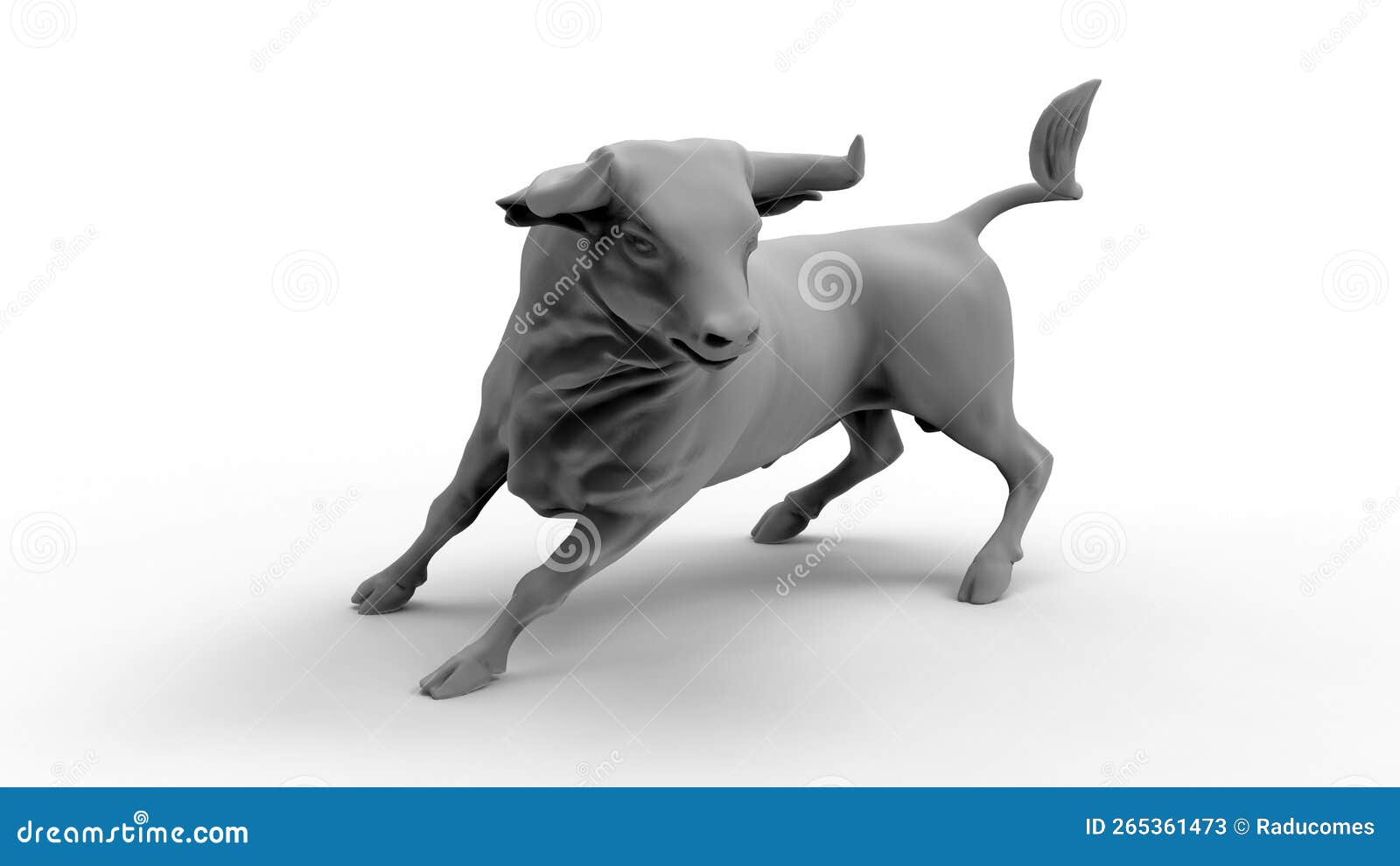3D render - grey bull stock illustration. Illustration of design ...