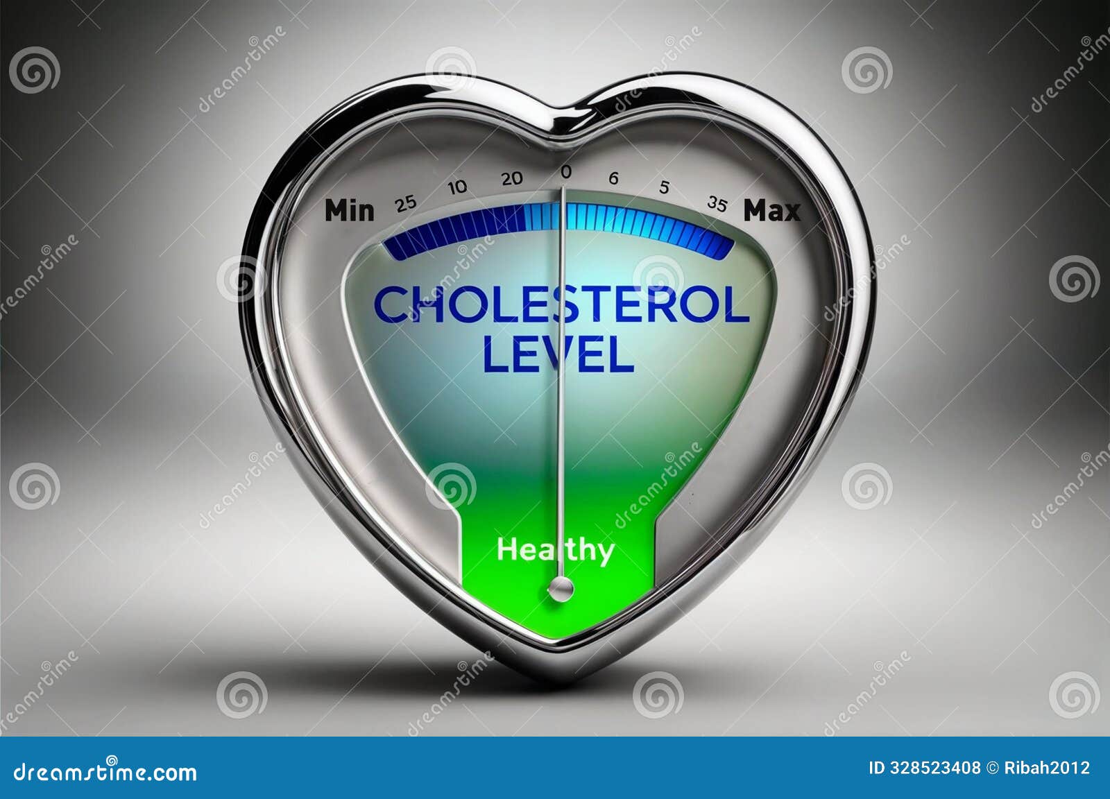 3d Illustration Render of a Heart-shaped Cholesterol Level Indicator ...