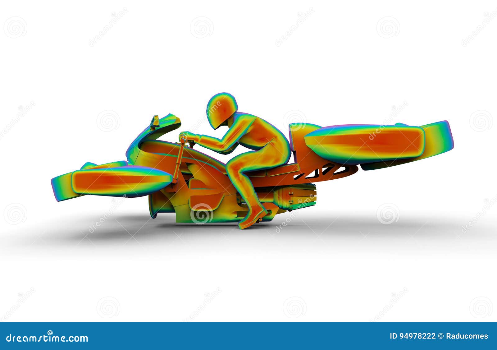 Hover Bike Finite Element Analysis Stock Illustration - Illustration of ...