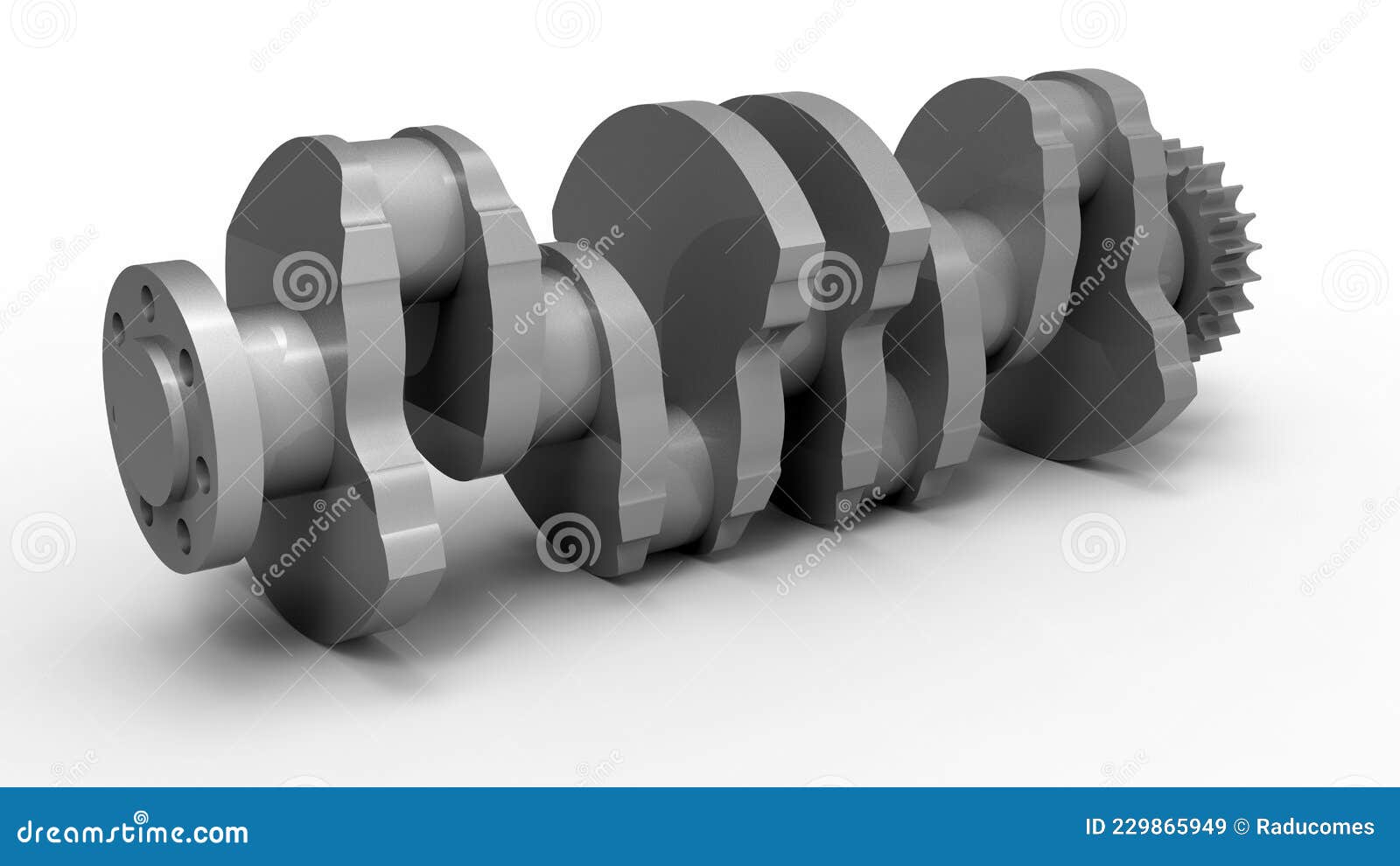 3D Rendering - Crank Shaft Finite Element Analysis Royalty-Free Cartoon ...