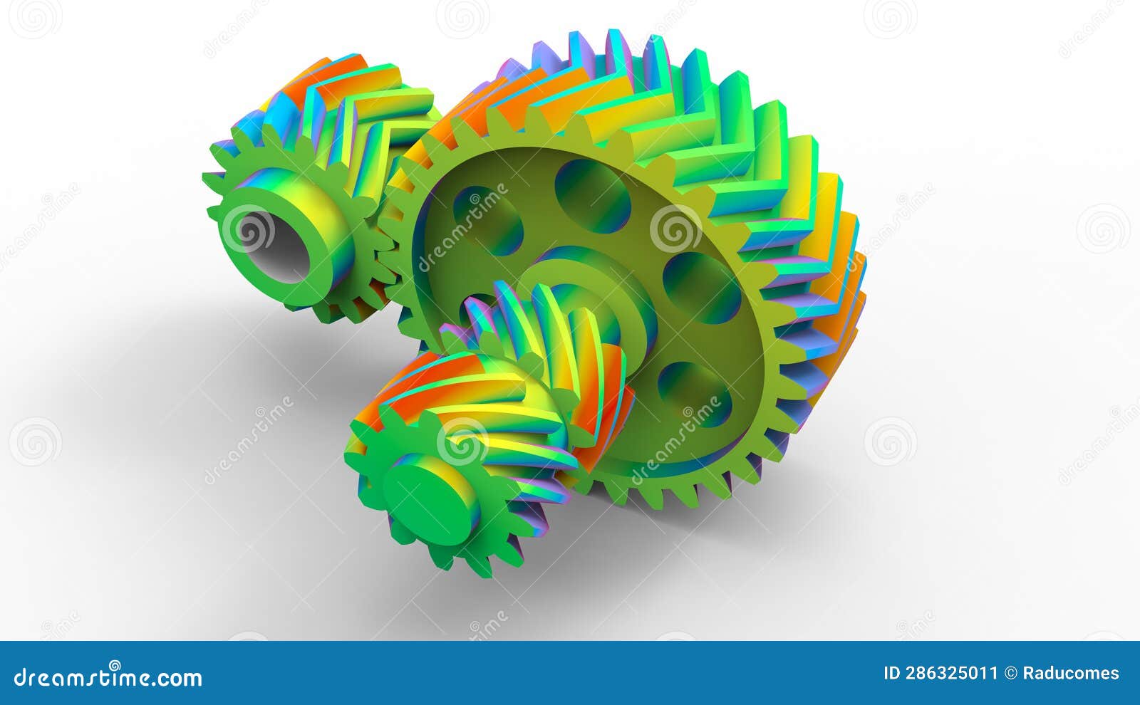 3D Rendering - Isolated FEA Study for a Geared Assembly Stock ...
