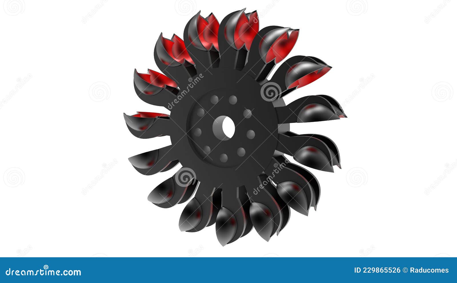 3D rendering - hydro wheel stock illustration. Illustration of shadows ...