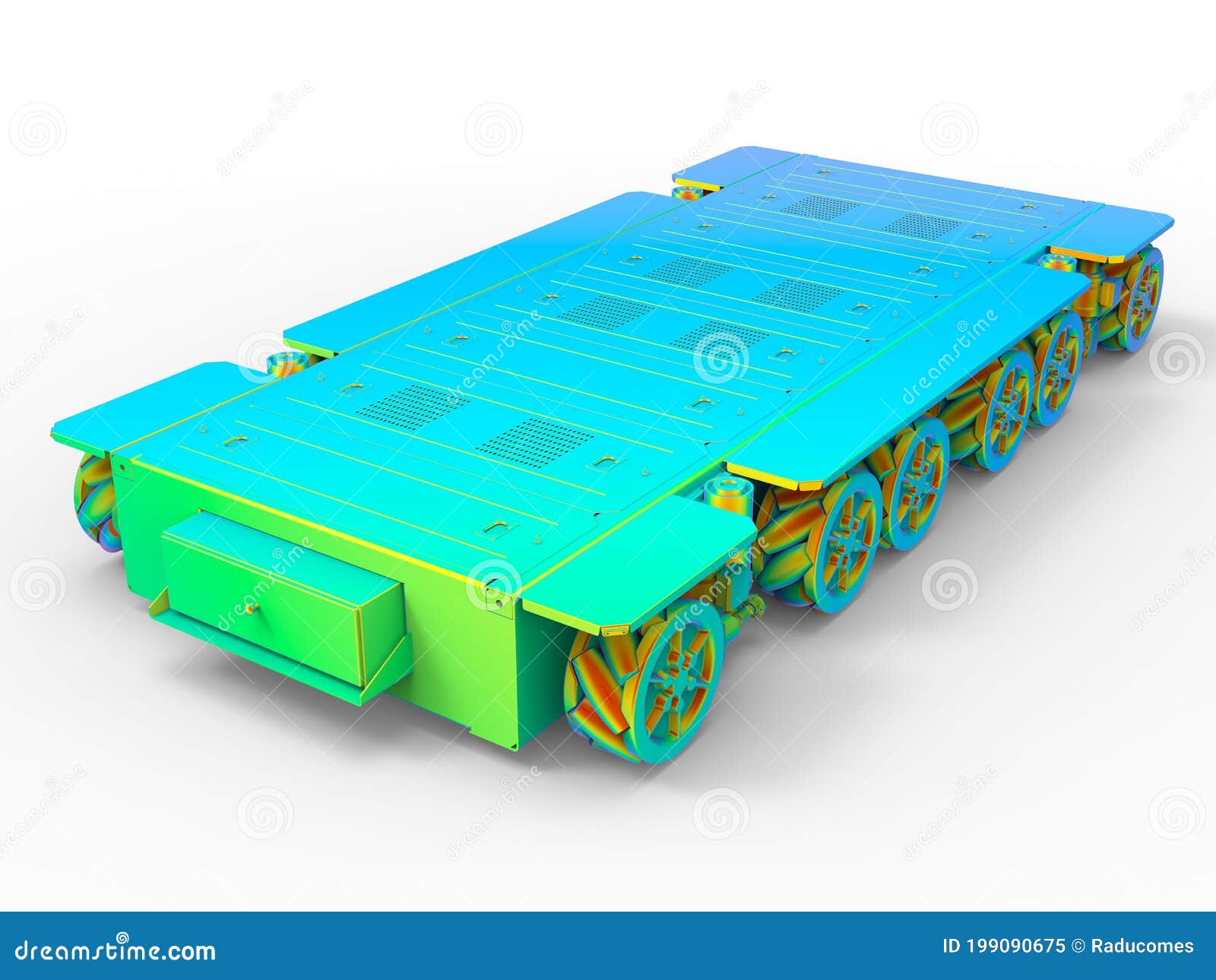 3D Rendering - Omni Wheel Platform Finite Element Analysis Stock ...