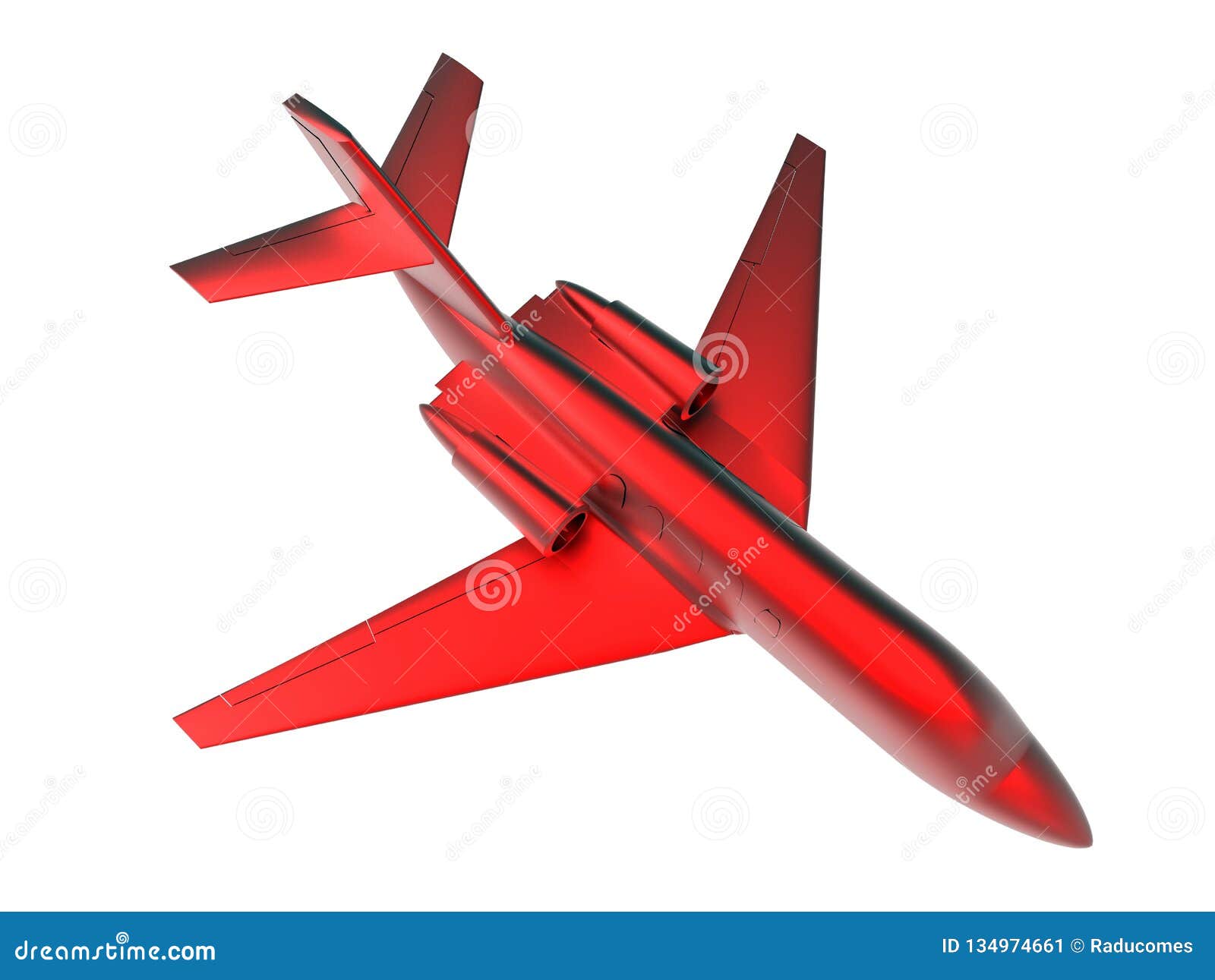 3D Render - Isolated Red Jet Plane Stock Illustration - Illustration of ...