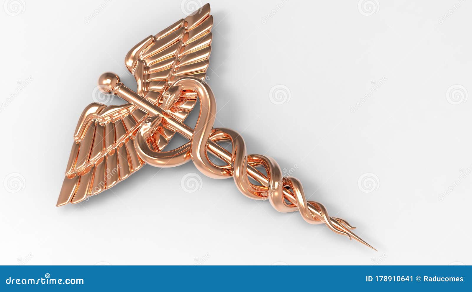 3D Rendering - Rose Gold Caduceus Symbol Stock Illustration ...