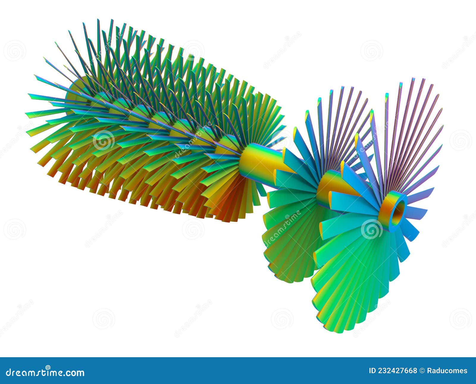 3D Rendering - Jet Engine Flow Analysis Stock Illustration ...