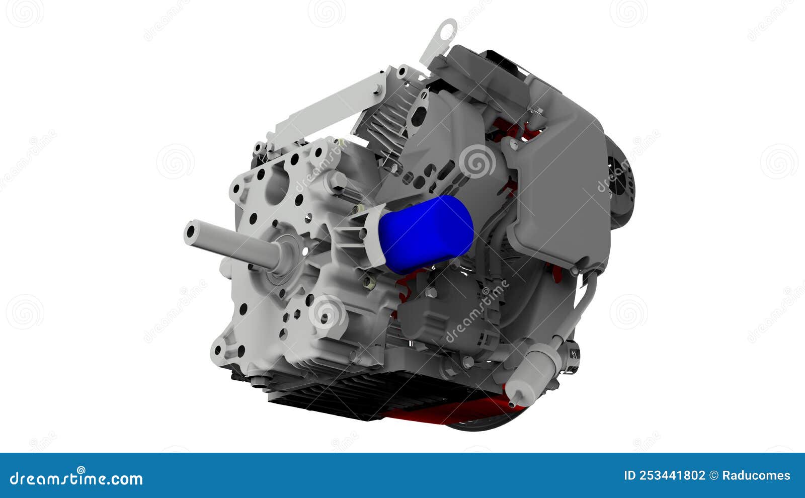 3D Rendering - Isolated Detailed Large Car Engine Stock Illustration ...