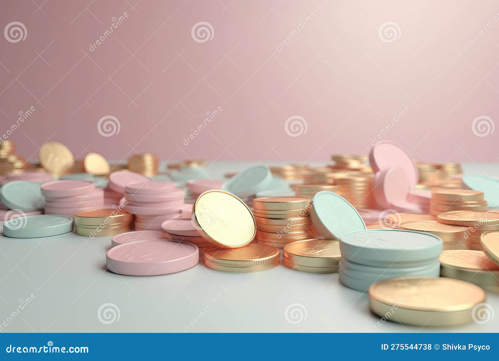 Colorful Coins Money Falling Vector. GameFi, Tokens Crypto Currency On ...