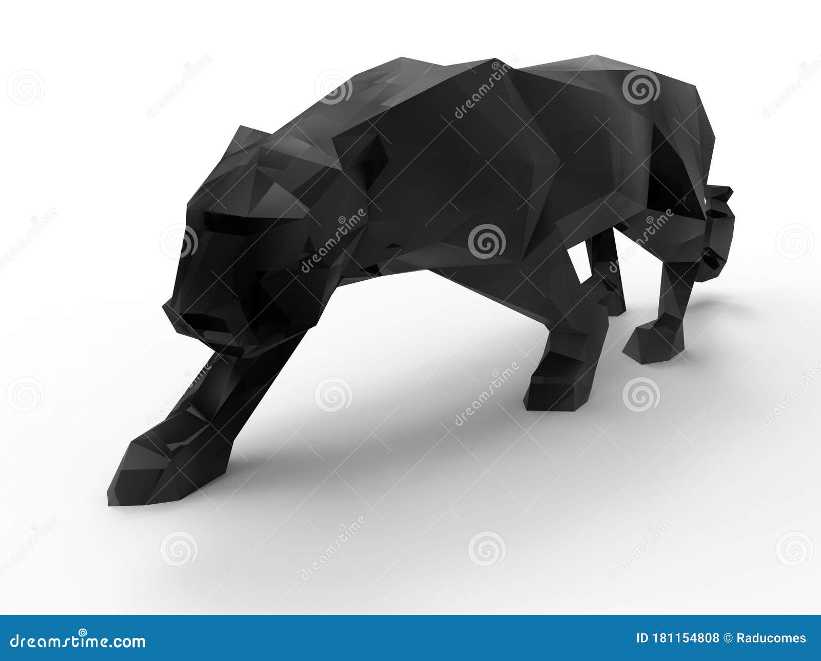 3D Rendering - Low Polygonal Puma Stock Illustration - Illustration of ...