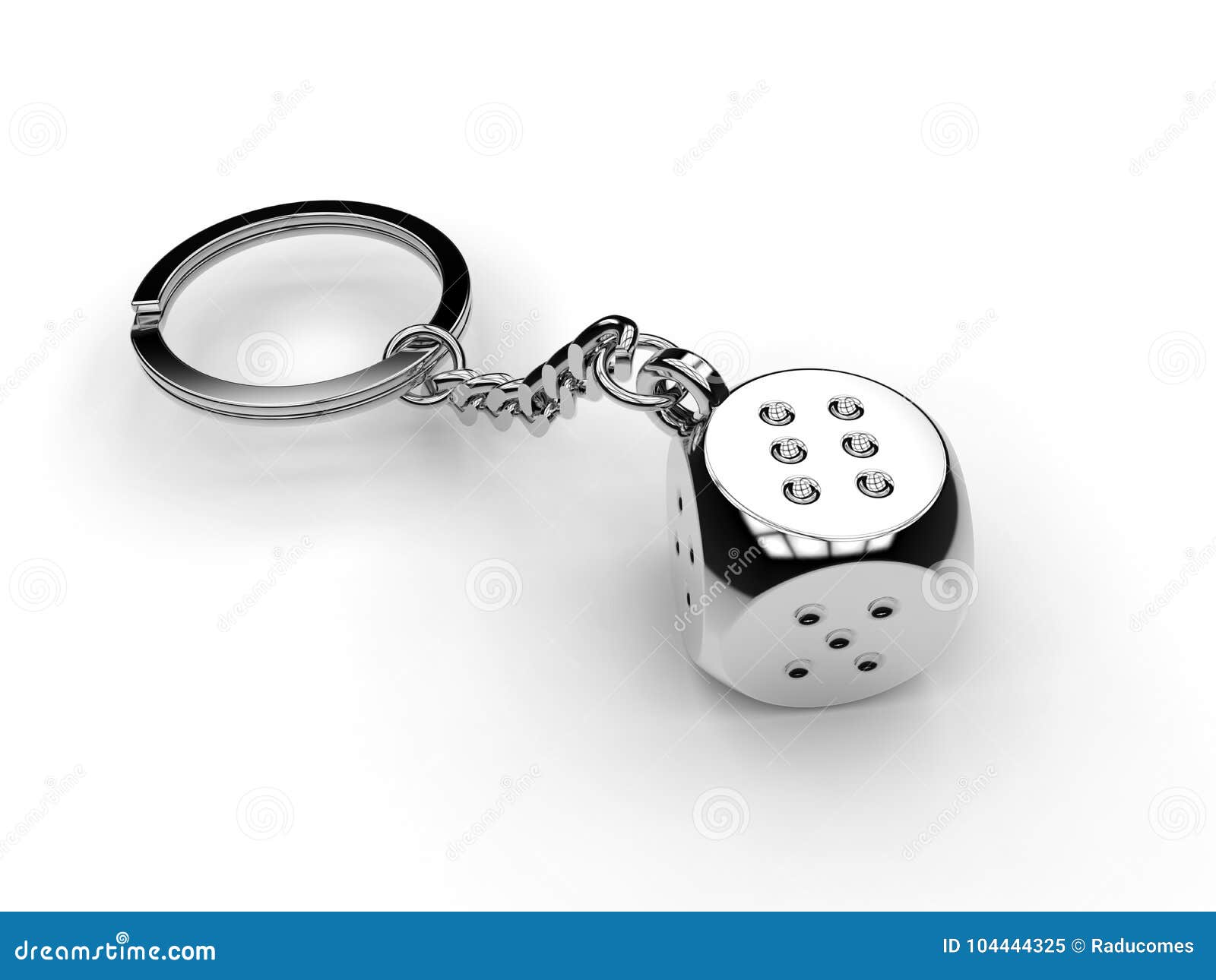 Keychain metallic dice stock illustration. Illustration of chain ...