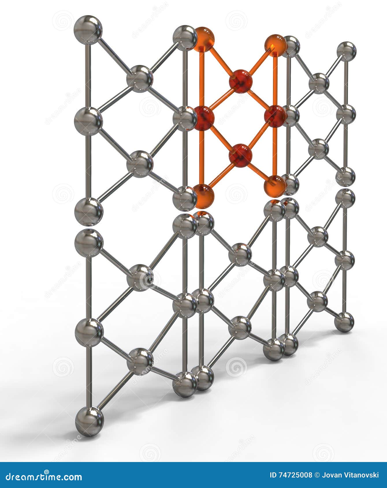 3d Render Illustration of Molecular Mesh Structure Stock Illustration ...