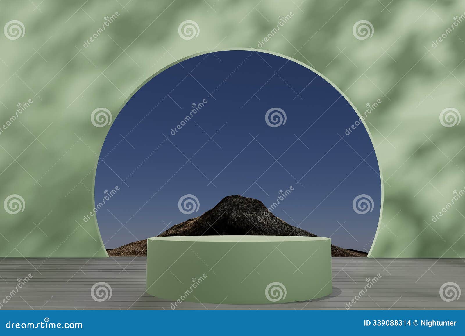 Large, Circular, Blue-tinted Object With Red Border Stands Amidst Sea ...
