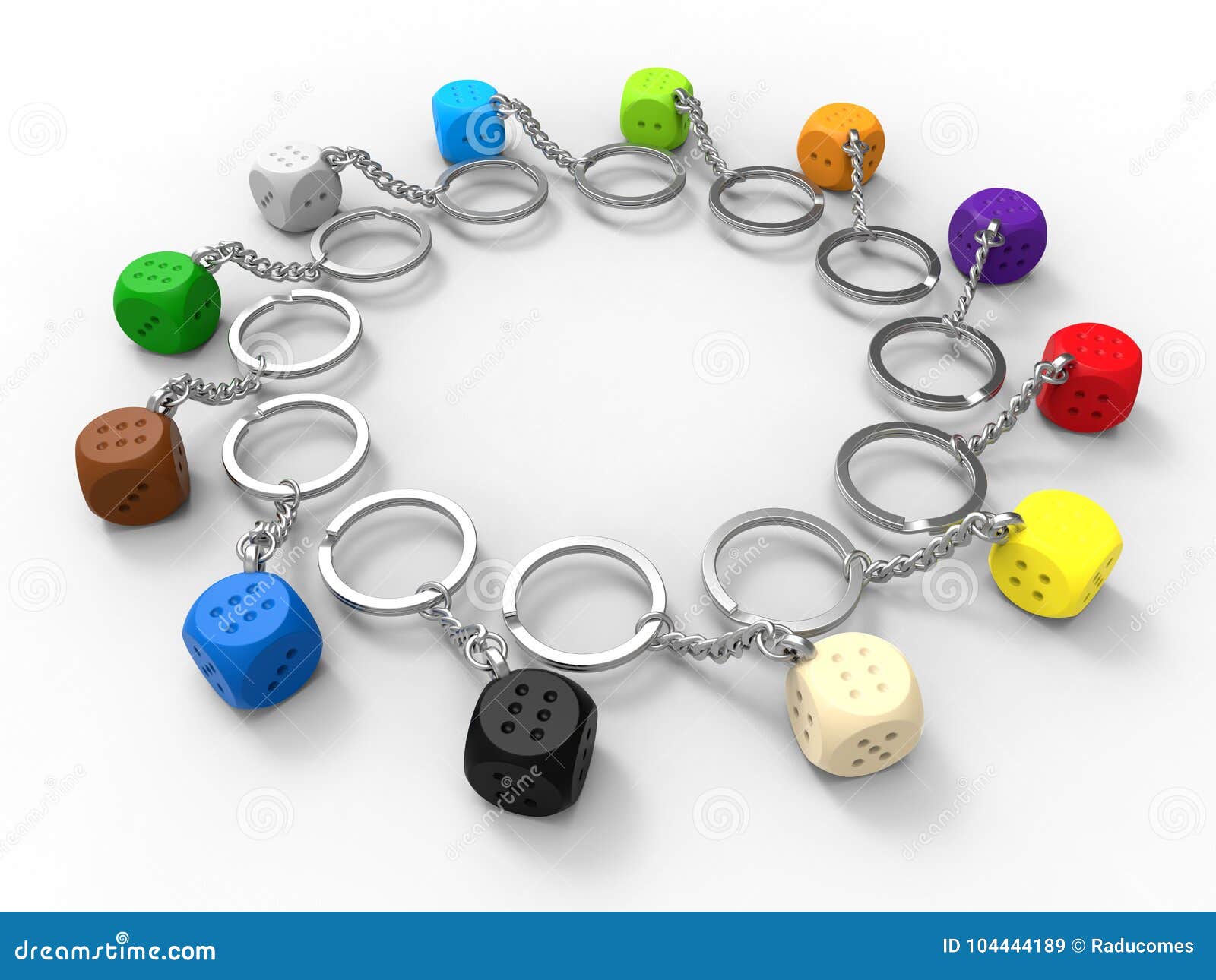Dice Key-chain Color Diversity Concept Stock Illustration ...