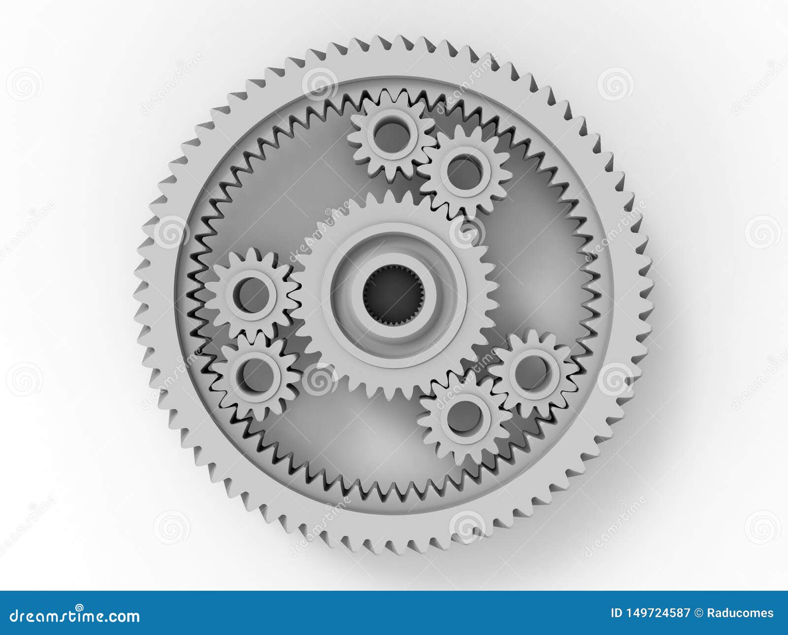 3D Render - Internal Gear Assembly Stock Illustration - Illustration of ...