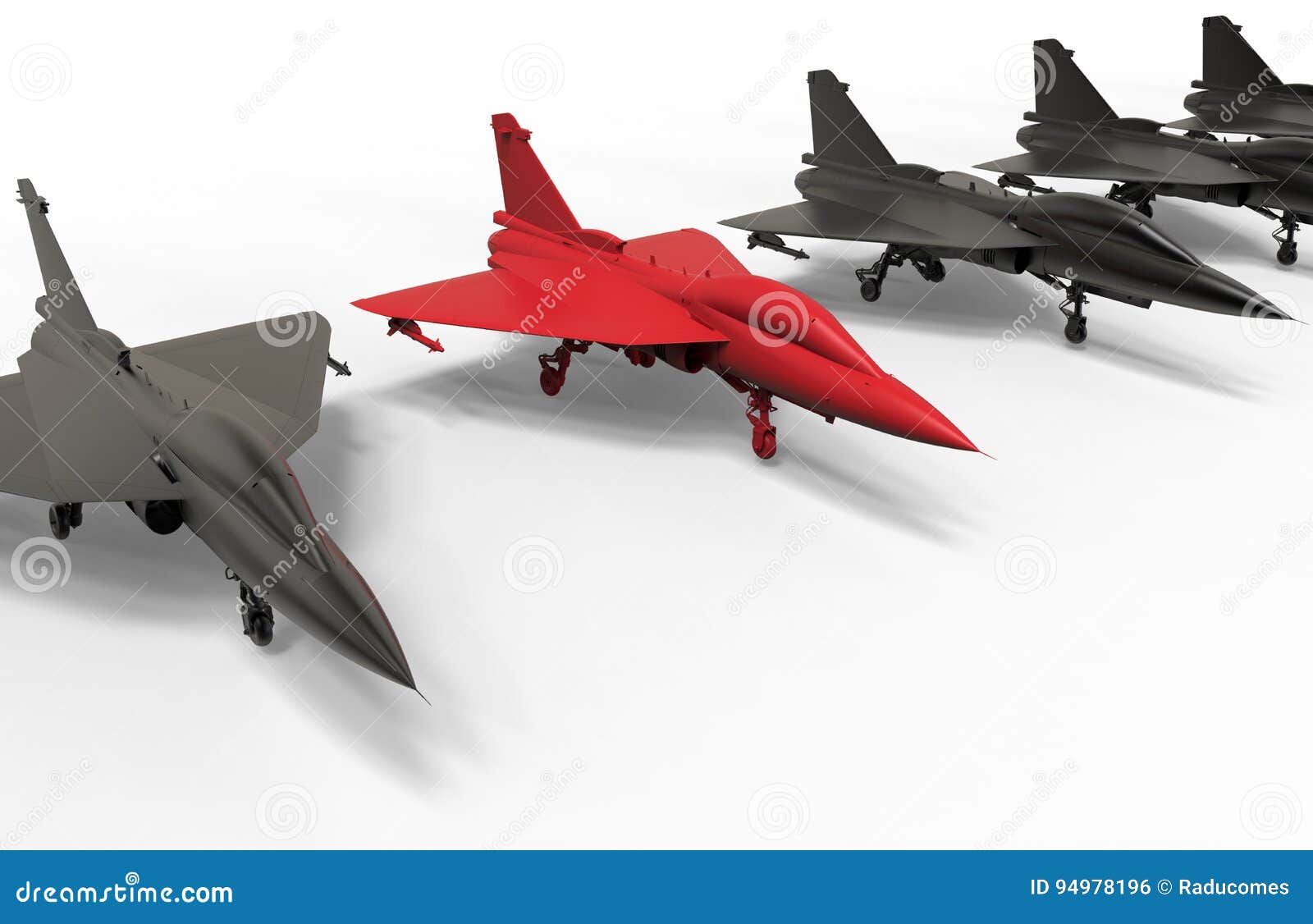 Target in Row - Jet Fighter Concept Stock Illustration - Illustration ...