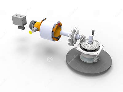 3D Rendering - Mechanical Components Exploded View Stock Illustration ...