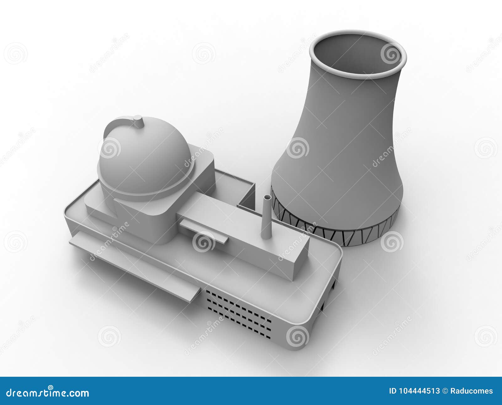 3D Concept - Nuclear Factory Stock Illustration - Illustration of ...