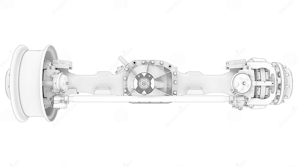 3D Rendering - Car Front Axel View Stock Illustration - Illustration of ...