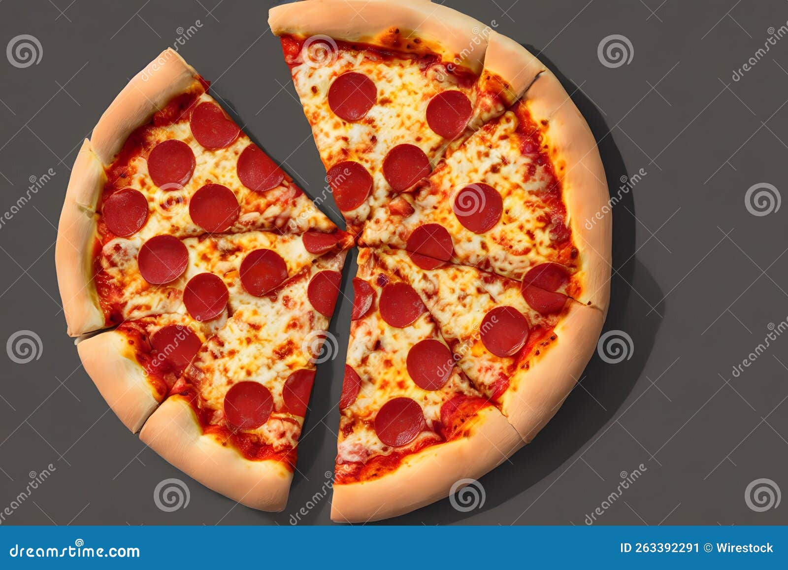 3d Rendering Illustration of a Pizza with Cheese and Meat Stock Image ...