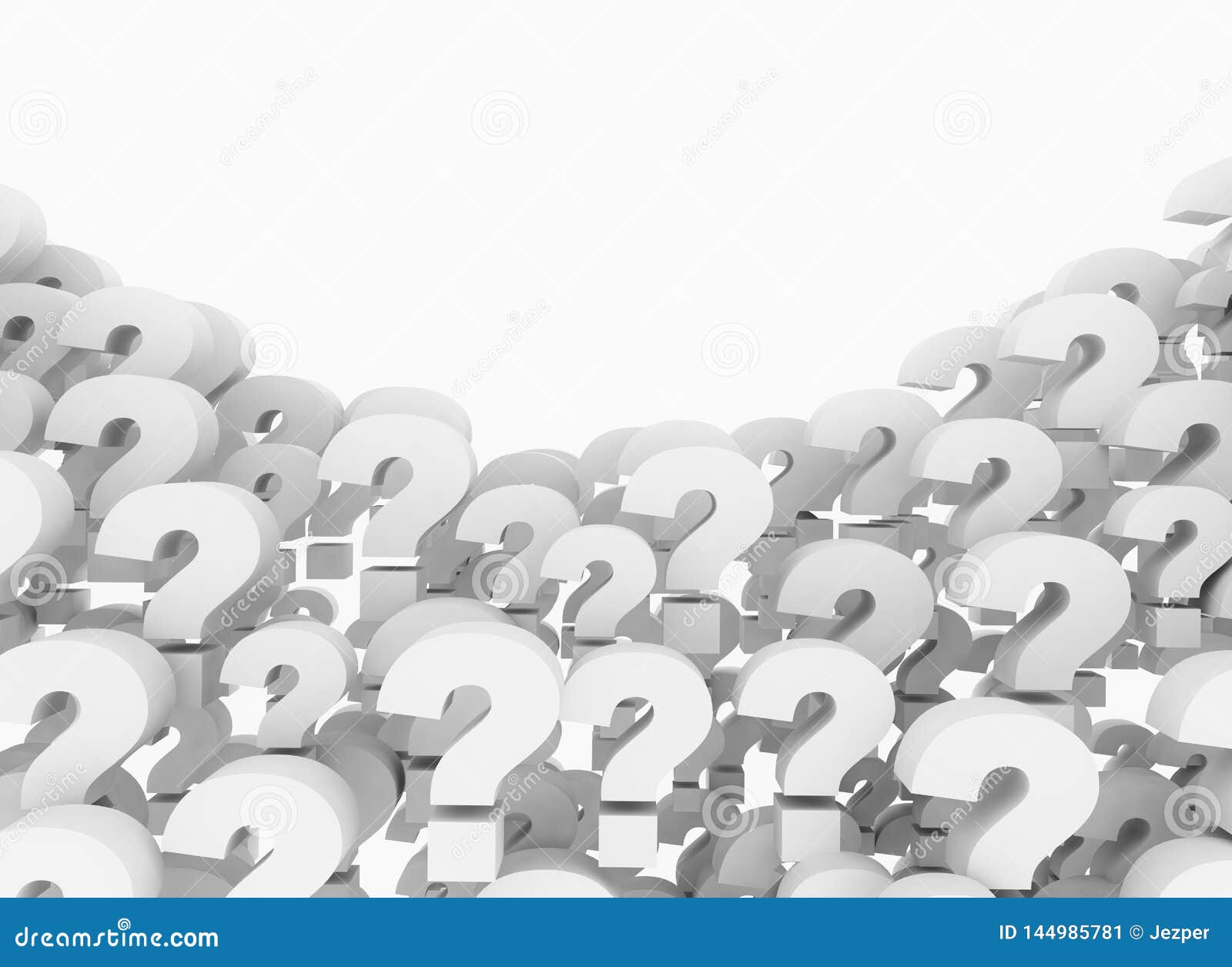 3d Render Illustration of Question Marks Stock Illustration ...