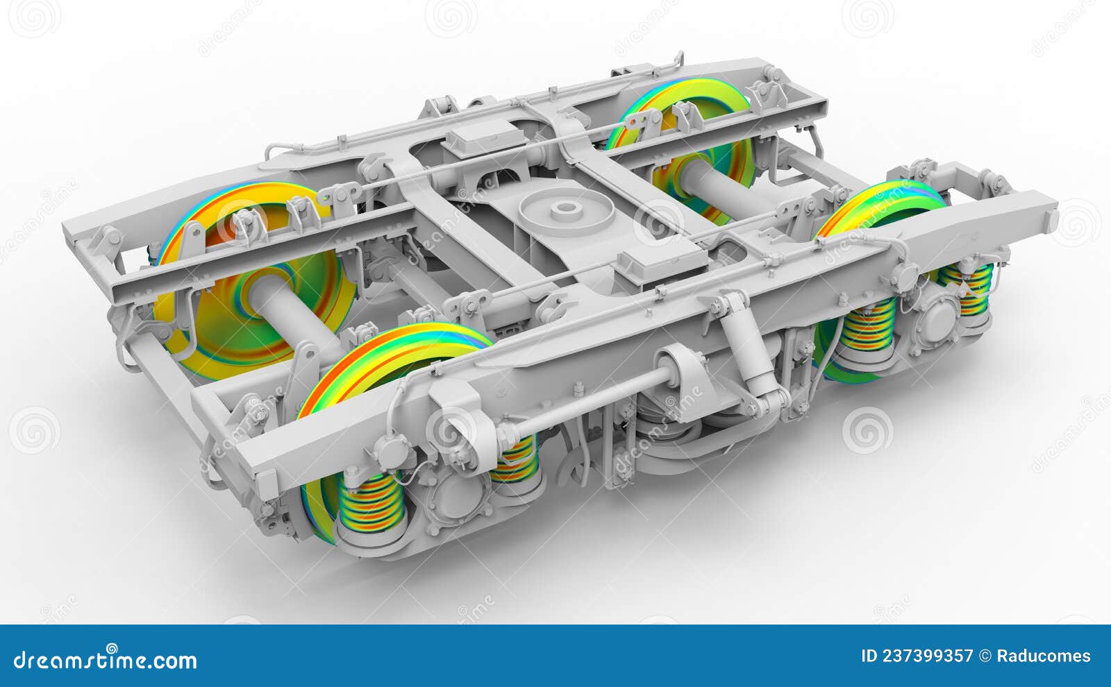 3D Rendering - Railway Platform Wheels and Suspension Analysis Stock ...