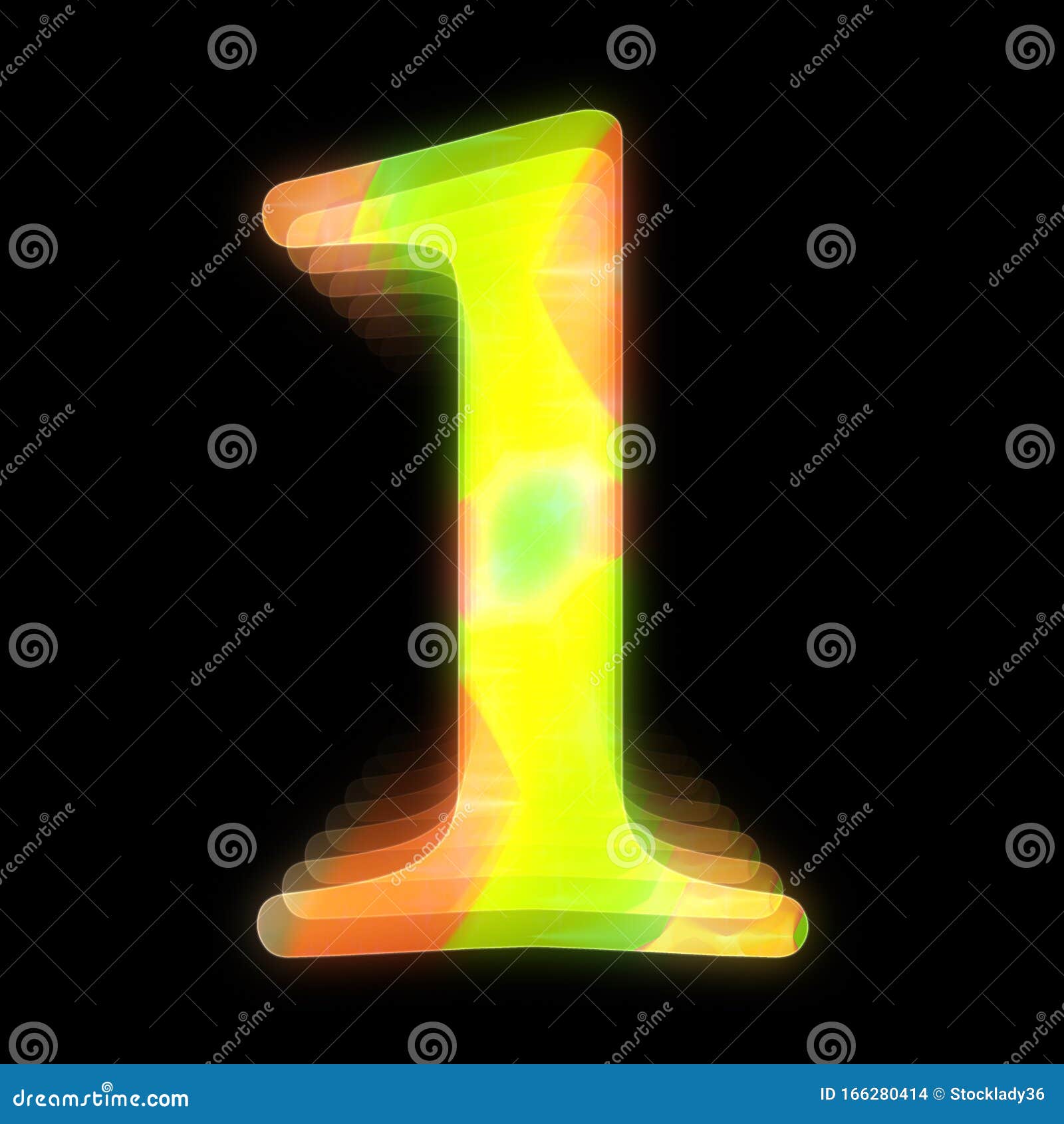 3D Render Illustration of Rainbow Capital Number Stock Illustration ...