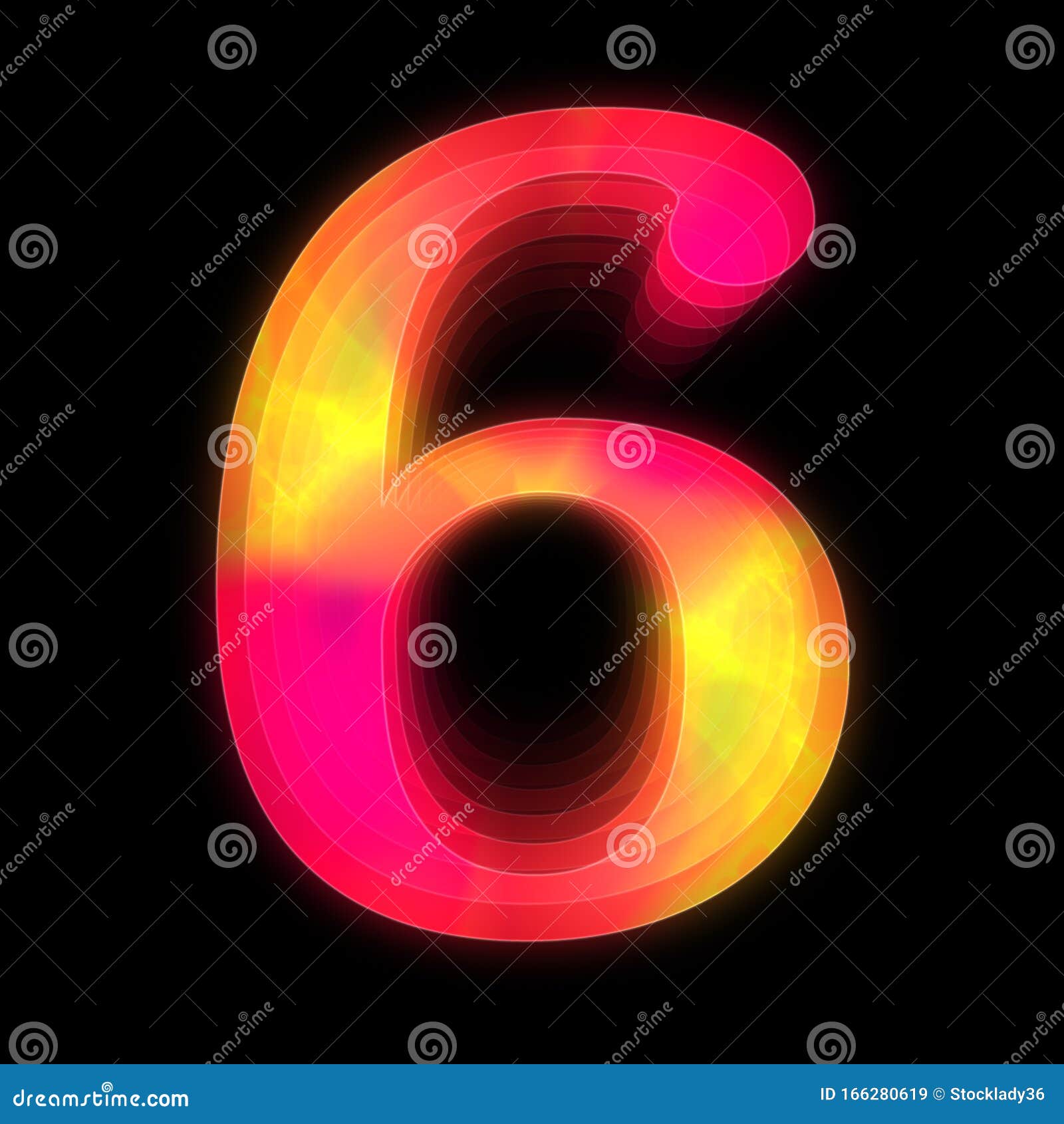 3D Render Illustration of Rainbow Capital Number Stock Illustration ...