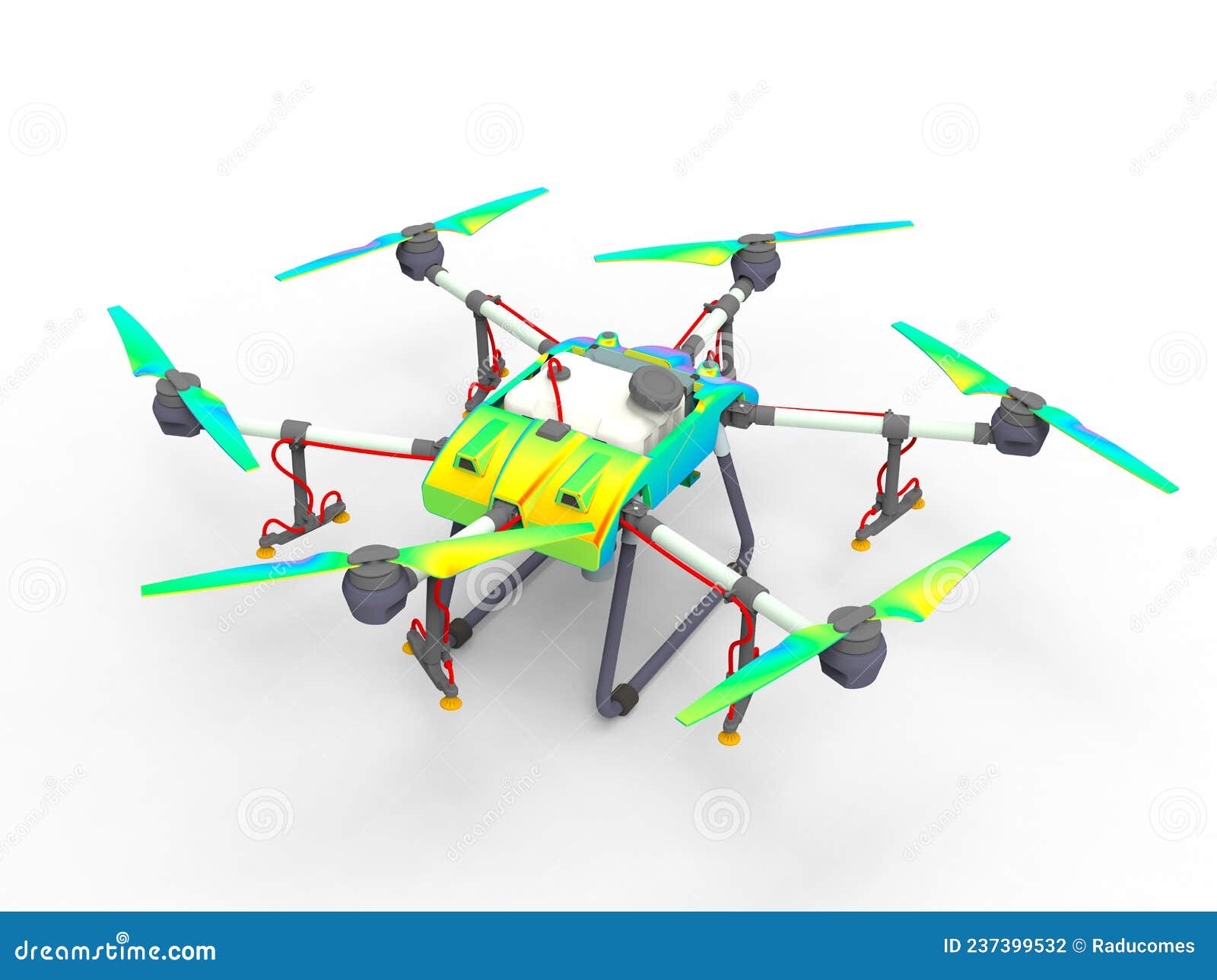 3D Rendering - Rainbow Colored Drone Stock Illustration - Illustration ...