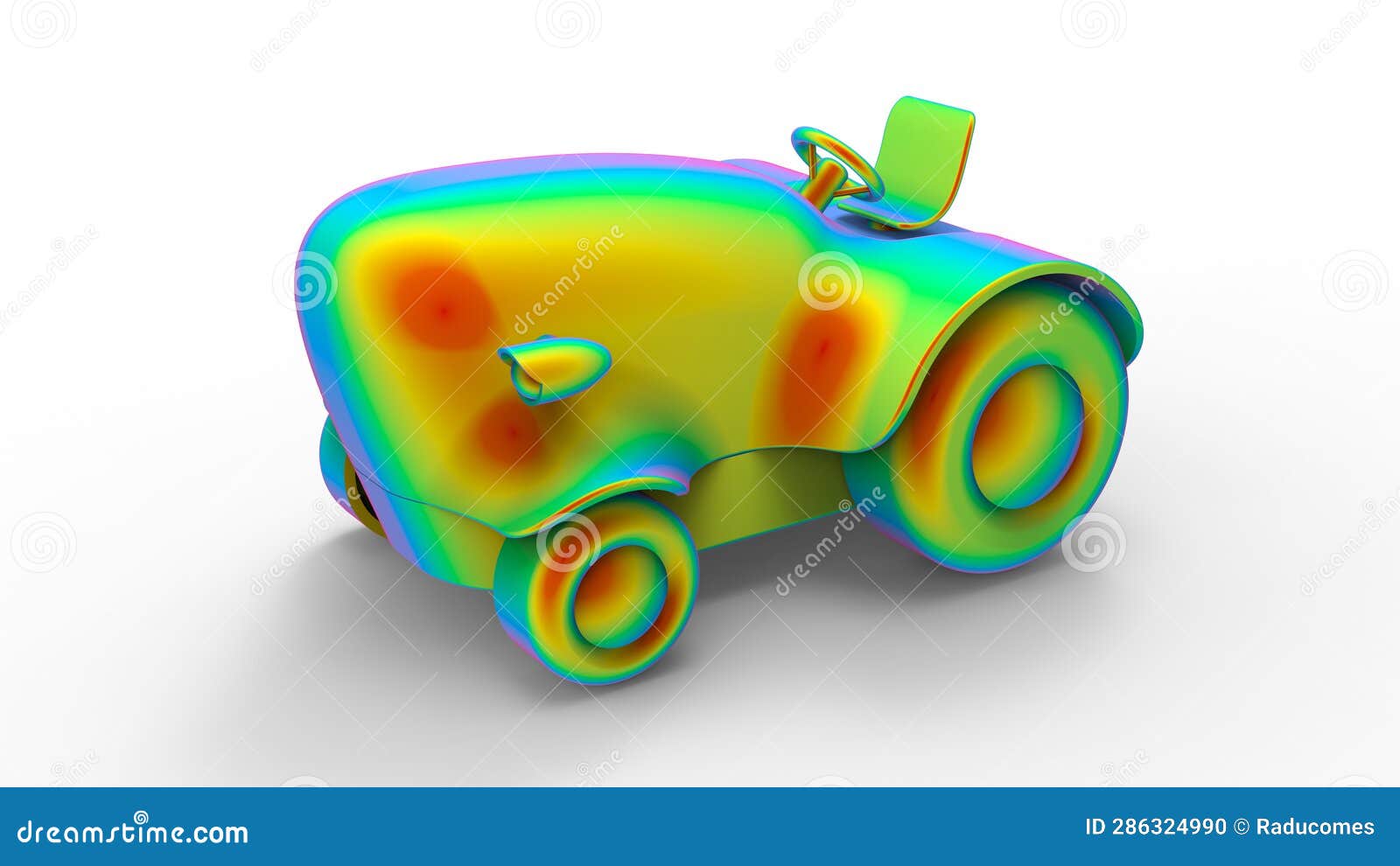 3D Rendering - Rainbow Colored Small Tractor Stock Illustration ...