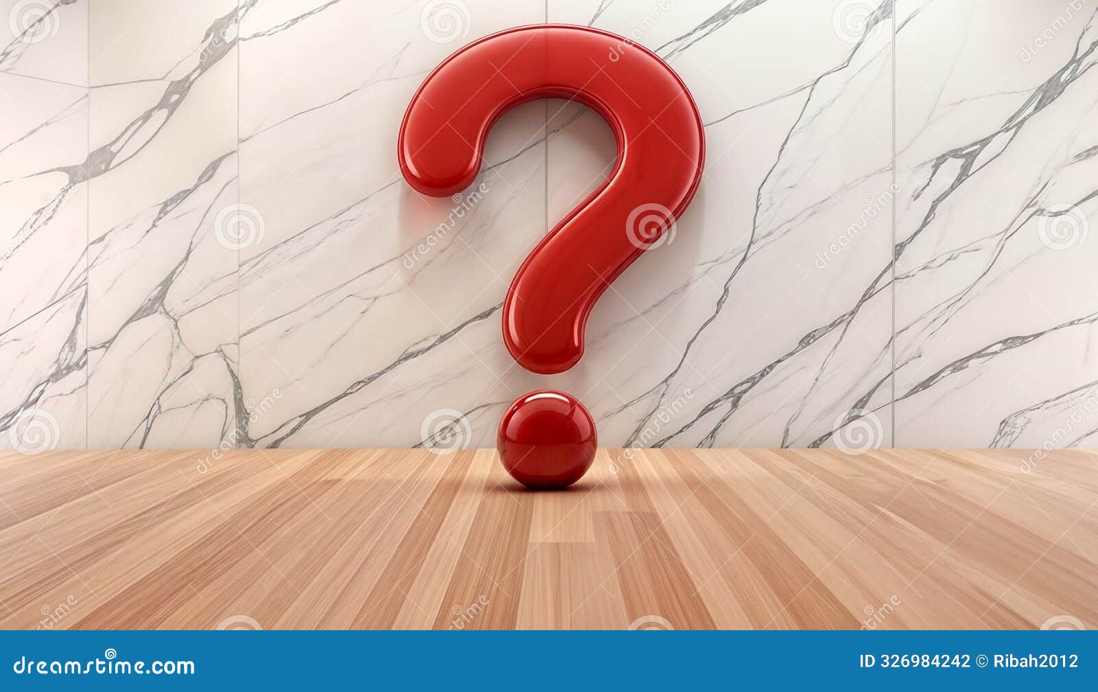 3d Render Illustration of a Red Question Mark Stock Illustration ...