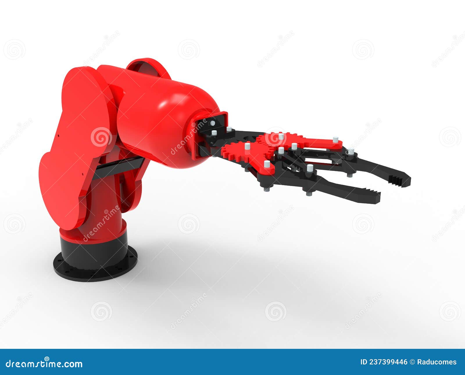3D Rendering - Red Robotic Arm with a Gripper Stock Illustration ...