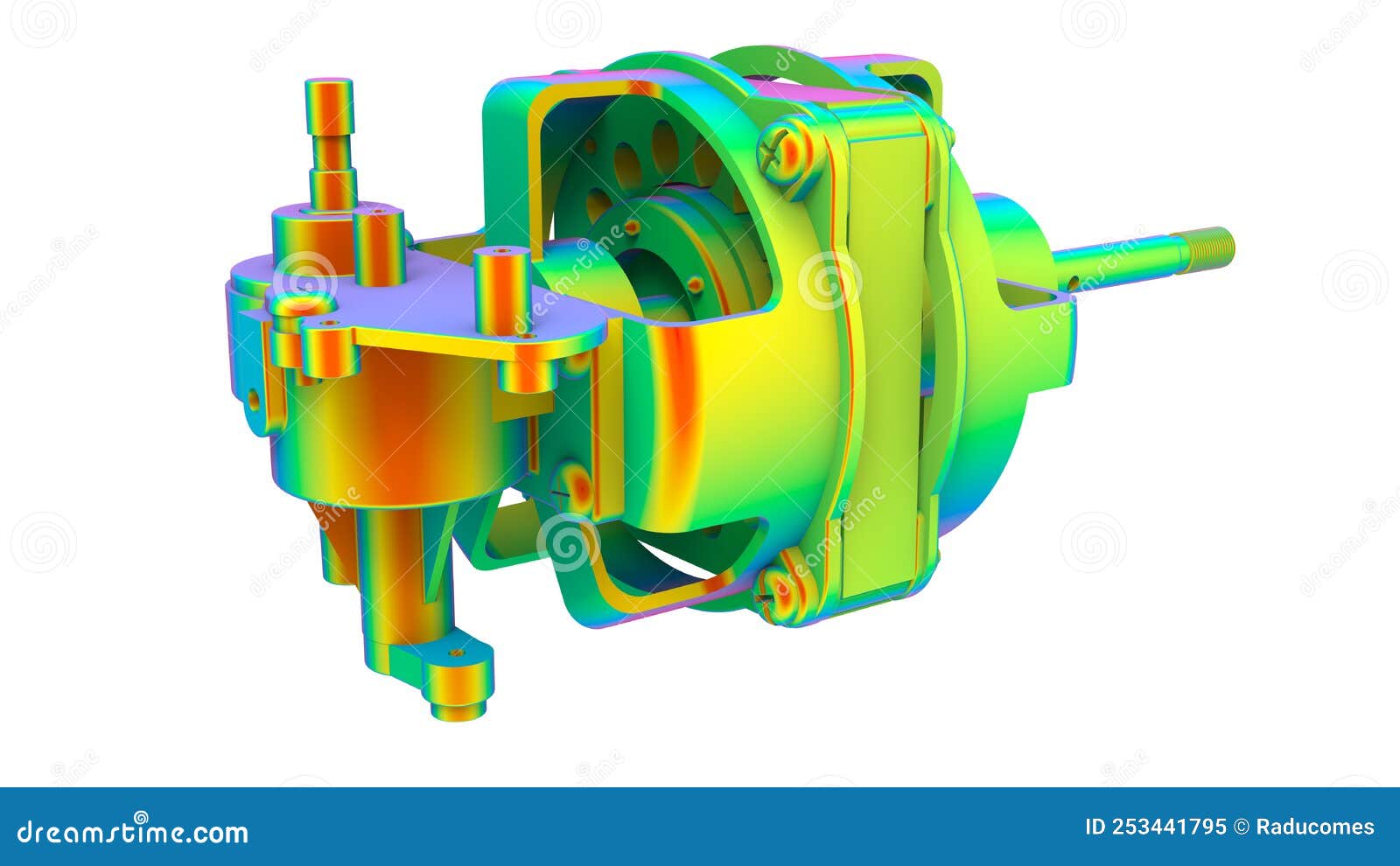3D Rendering - Section Cut of an Assembly Stock Illustration ...