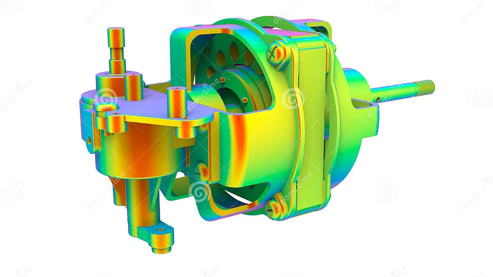 3D Rendering - Section Cut of an Assembly Stock Illustration ...